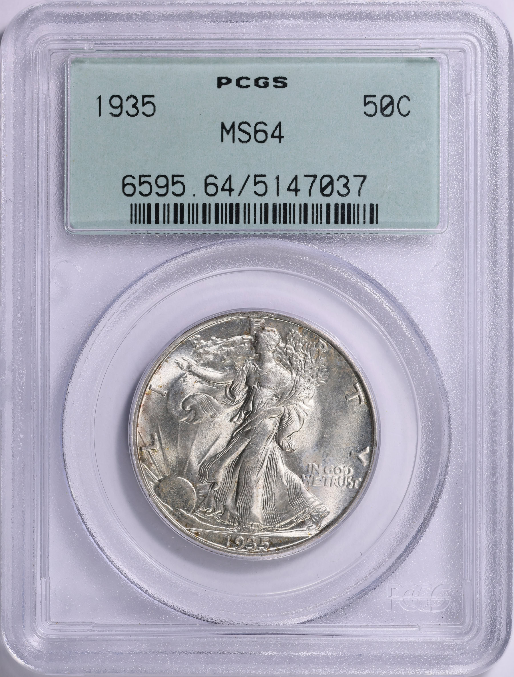 1935 Walking Liberty Half Dollar PCGS MS-64 OGH (Item 1862160) | GreatCollections Coin Auctions