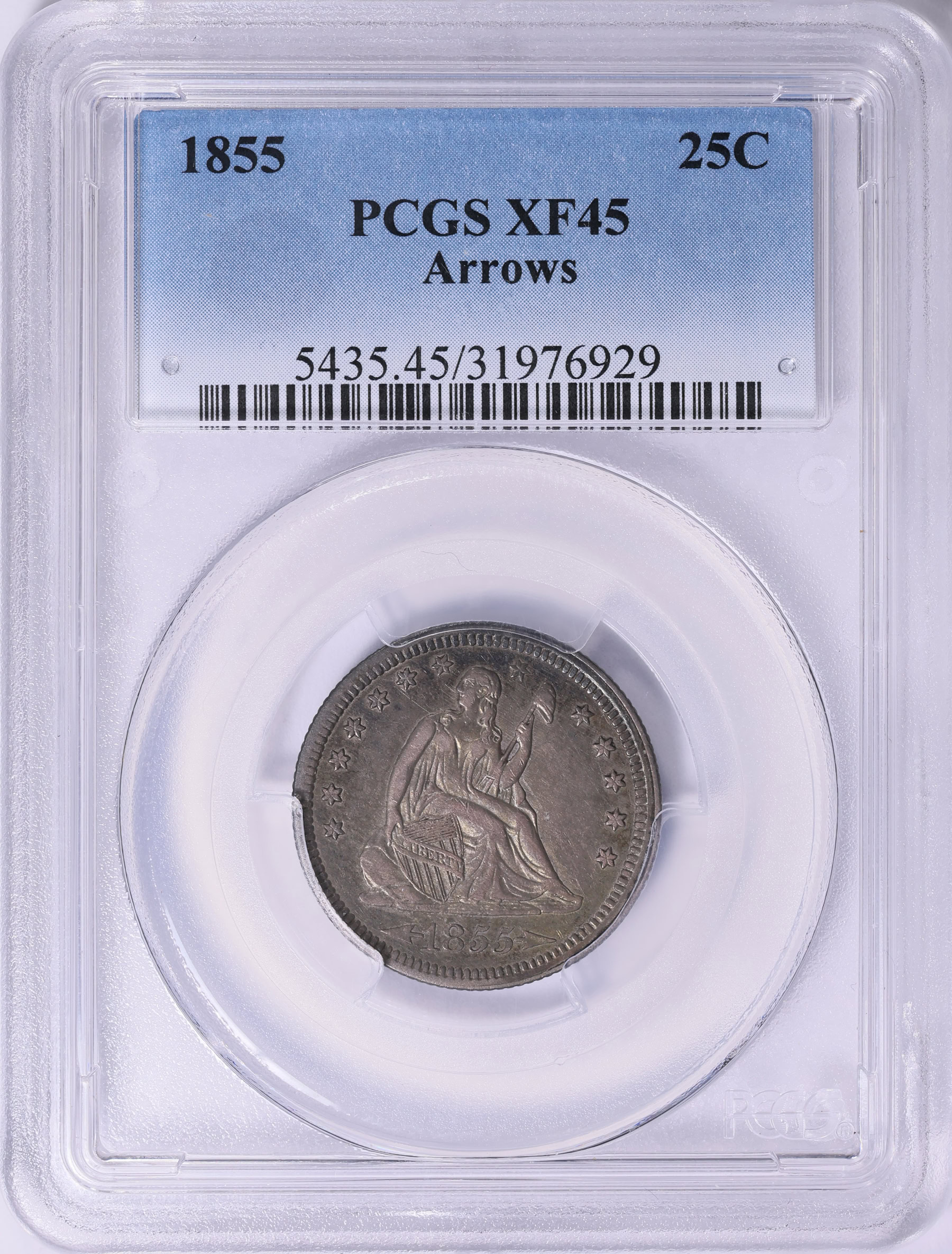 1855 Seated Liberty Quarter Arrows PCGS XF-45 (Item 1862165 ...