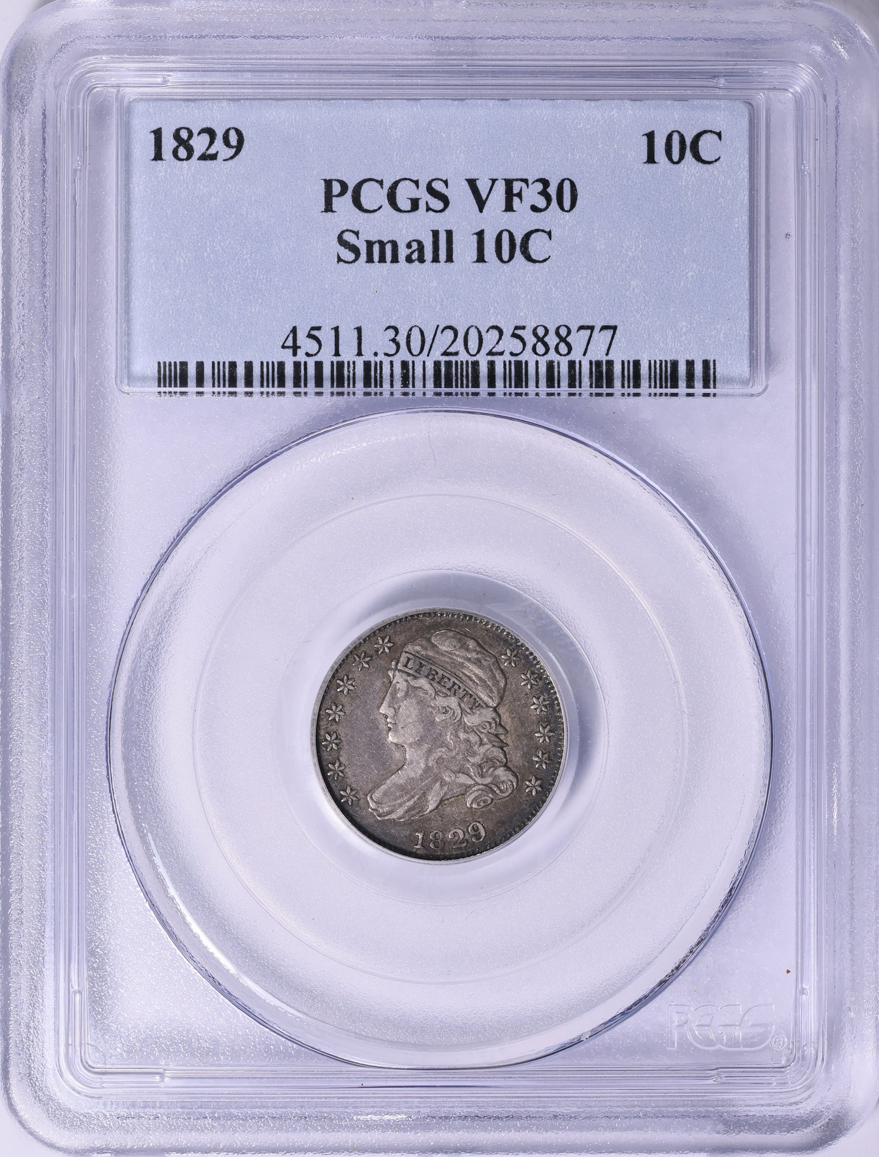 1829 Capped Bust Dime Small 10C PCGS VF-30 (Item 1862181 ...