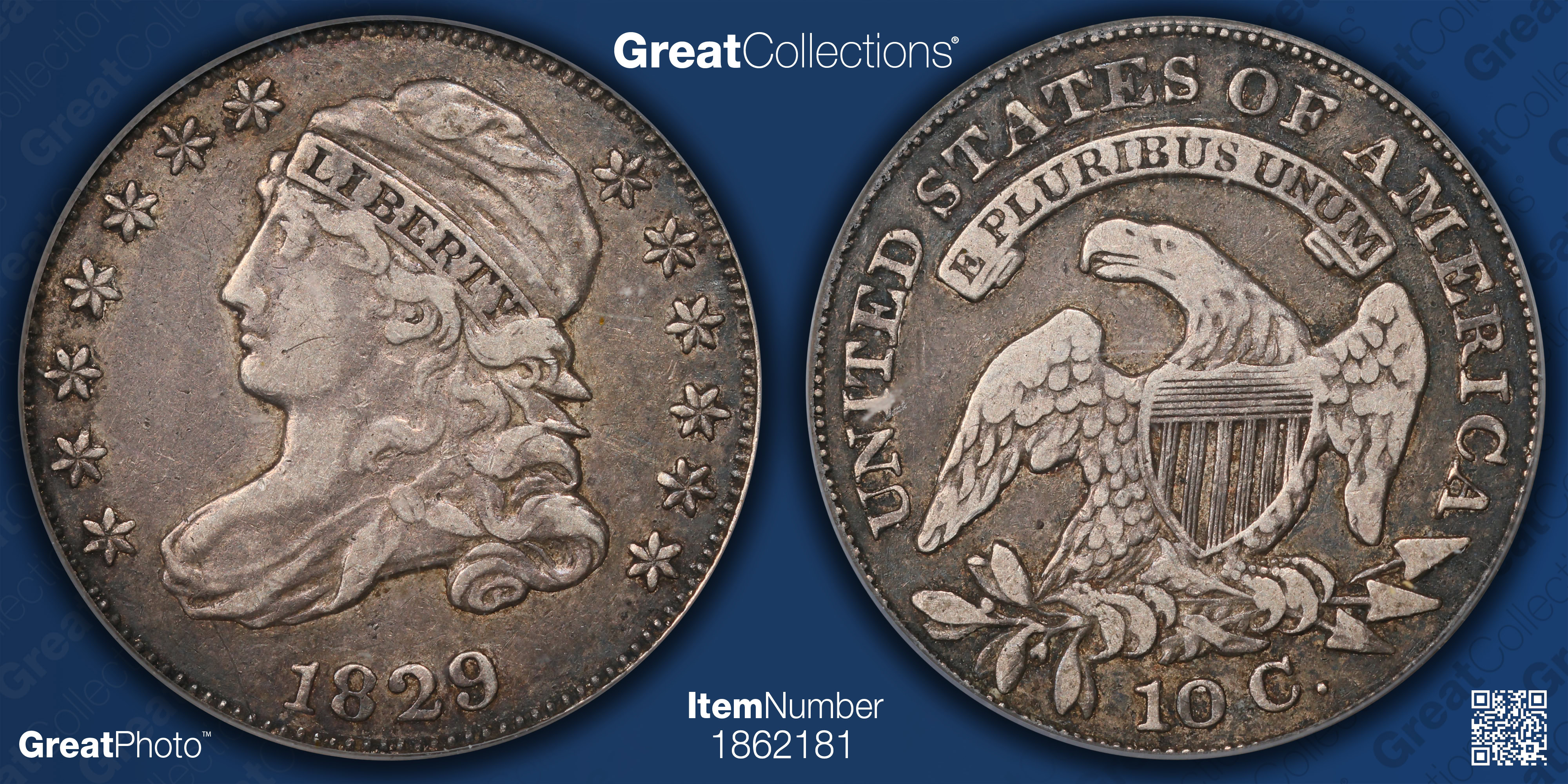1829 Capped Bust Dime Small 10C PCGS VF-30 (Item 1862181 ...