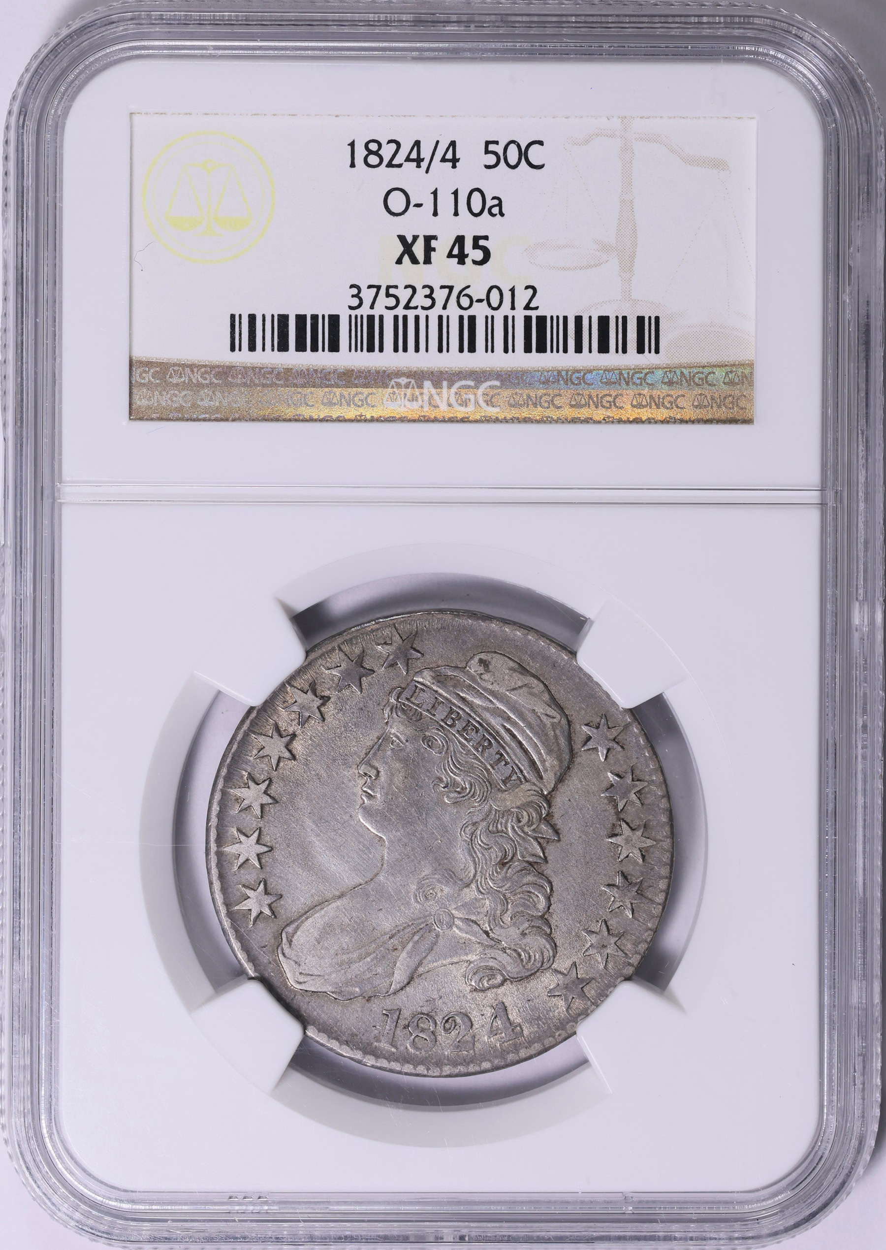 1824/4 Capped Bust Half Dollar Overton 110a NGC XF-45 (Item 1862183) | GreatCollections Coin ...