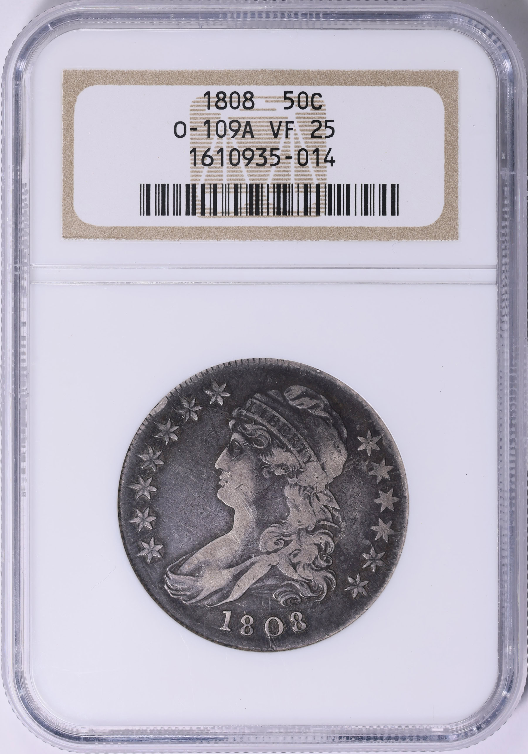 1808 Capped Bust Half Dollar Overton 109A NGC VF-25 (Item 1862186 ...