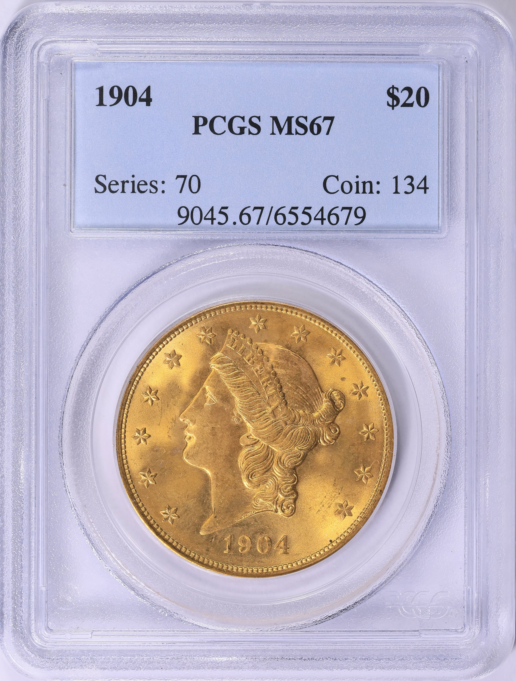 1904 Liberty Gold Double Eagle PCGS MS-67 (Item 1862190) | GreatCollections Coin Auctions