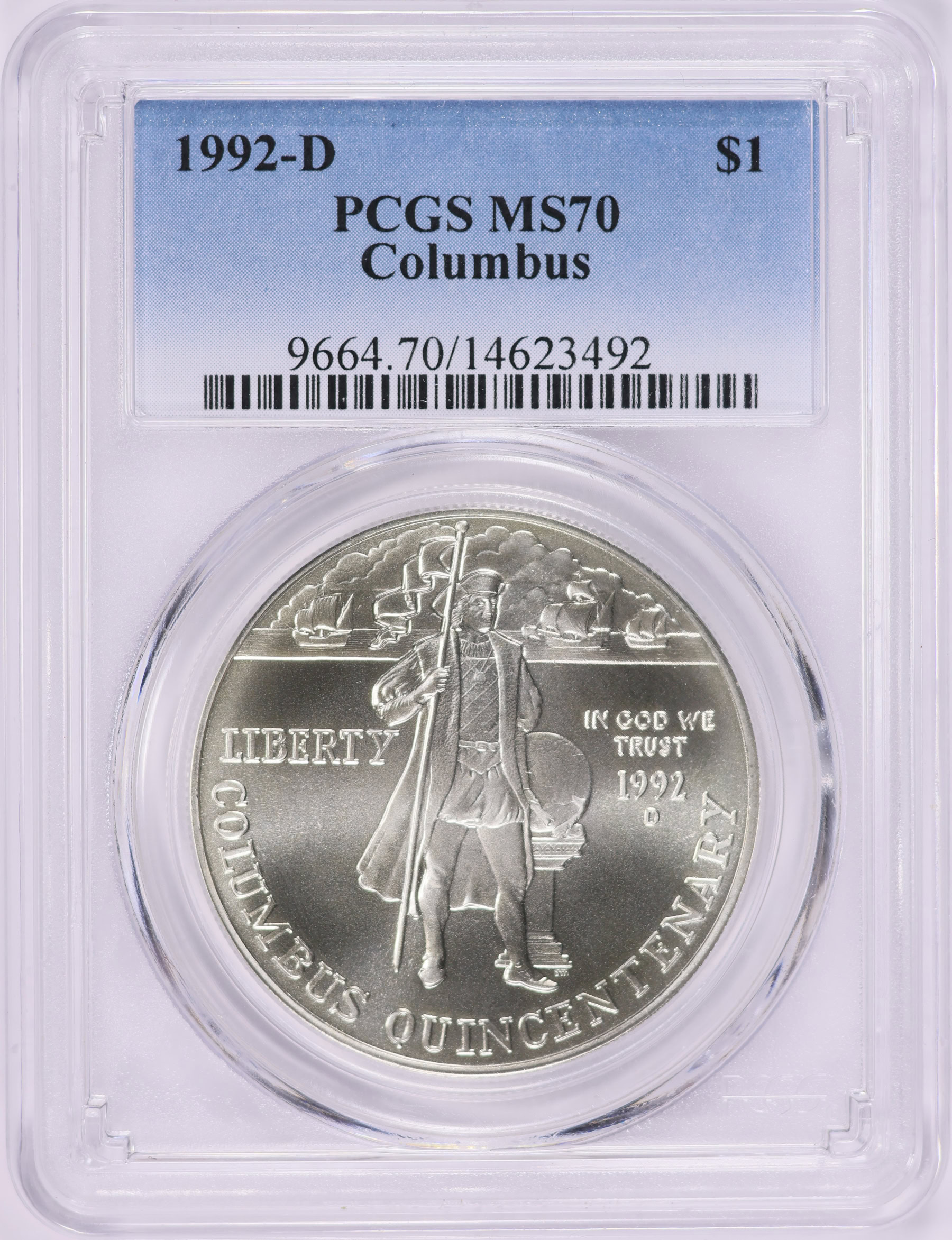 1992-D Christopher Columbus Quincentenary Silver Dollar PCGS MS-70 ...