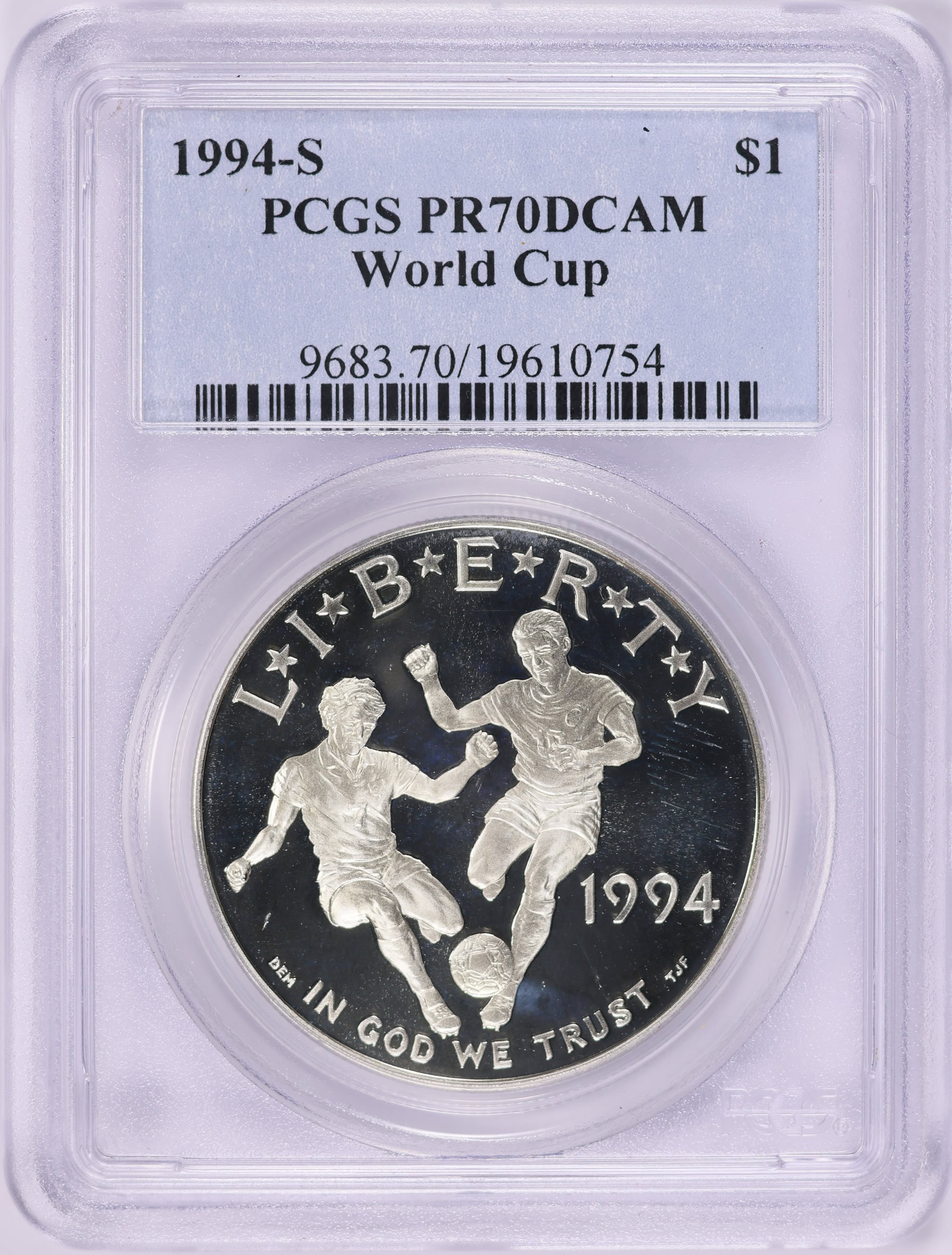 1994-S World Cup Tournament Silver Dollar PCGS Proof-70 DCAM (Item ...