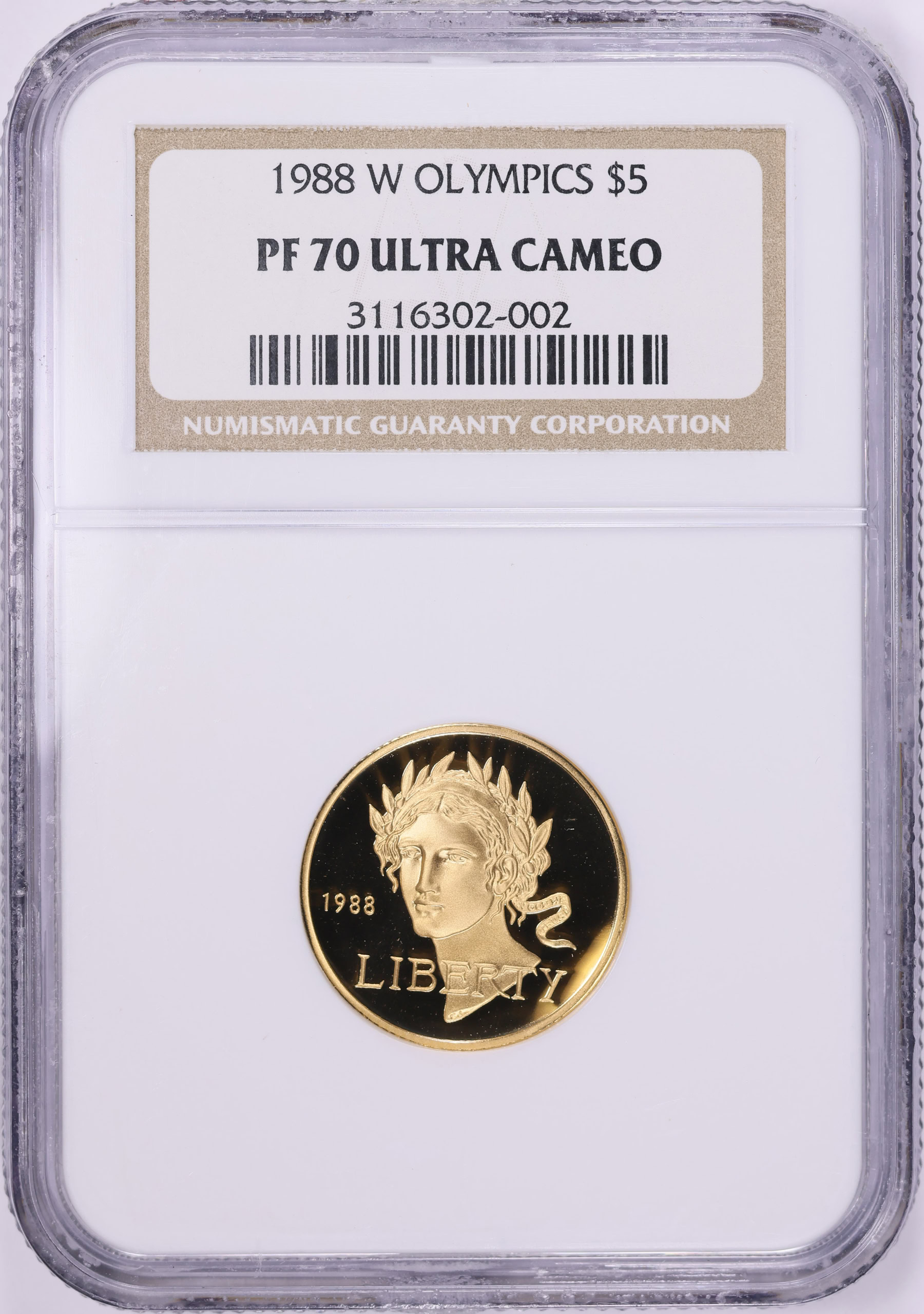 1988-W Seoul Olympiad Gold $5 NGC Proof-70 UC (Item 1862298 ...