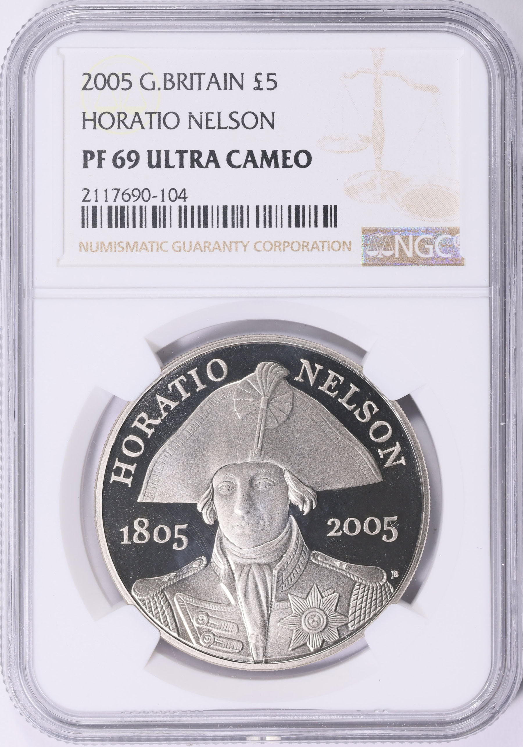 Great Britain 2005 £5 Horatio Nelson KM-1054 NGC Proof-69 UC (Item ...