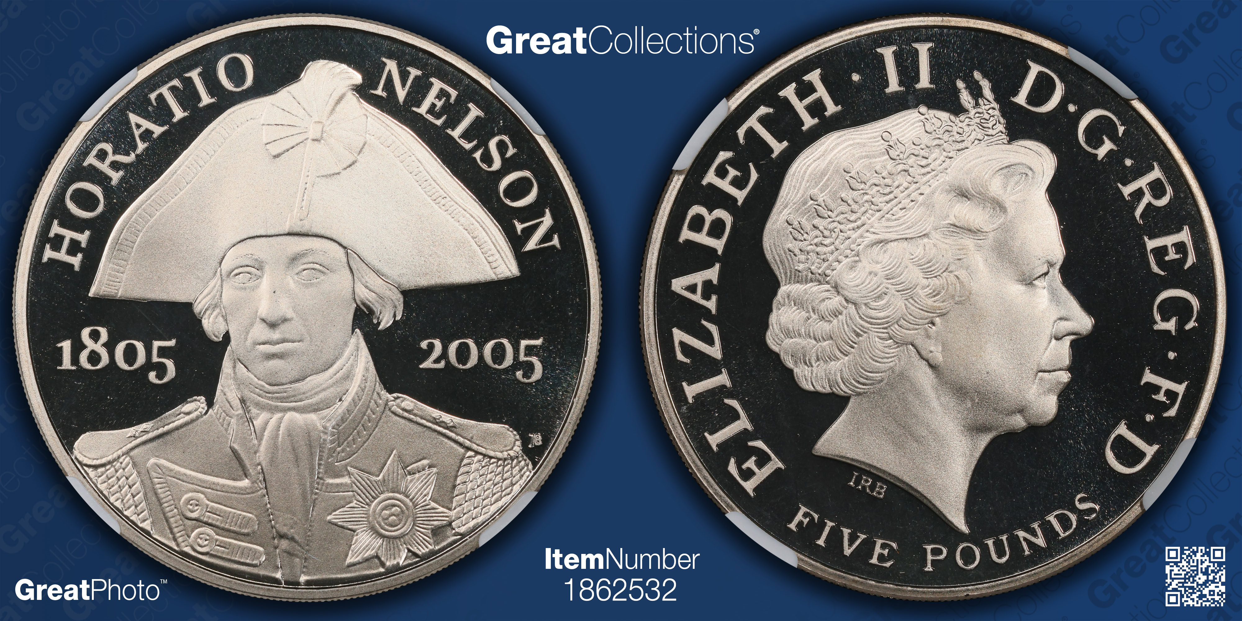 Great Britain 2005 £5 Horatio Nelson KM-1054 NGC Proof-69 UC (Item ...