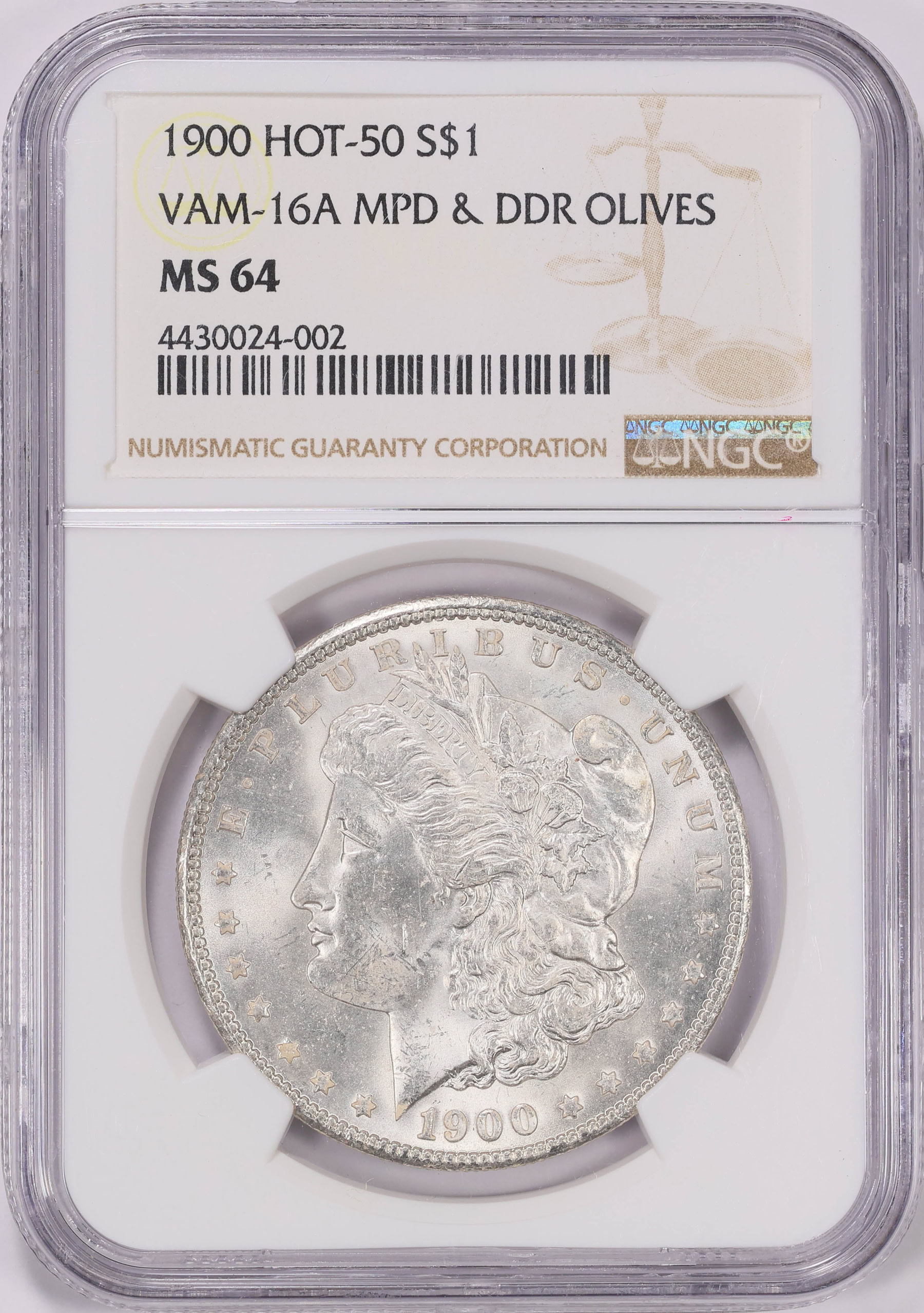 1900 Morgan Silver Dollar MPD & DDR Olives VAM-16A NGC MS-64 (Item ...
