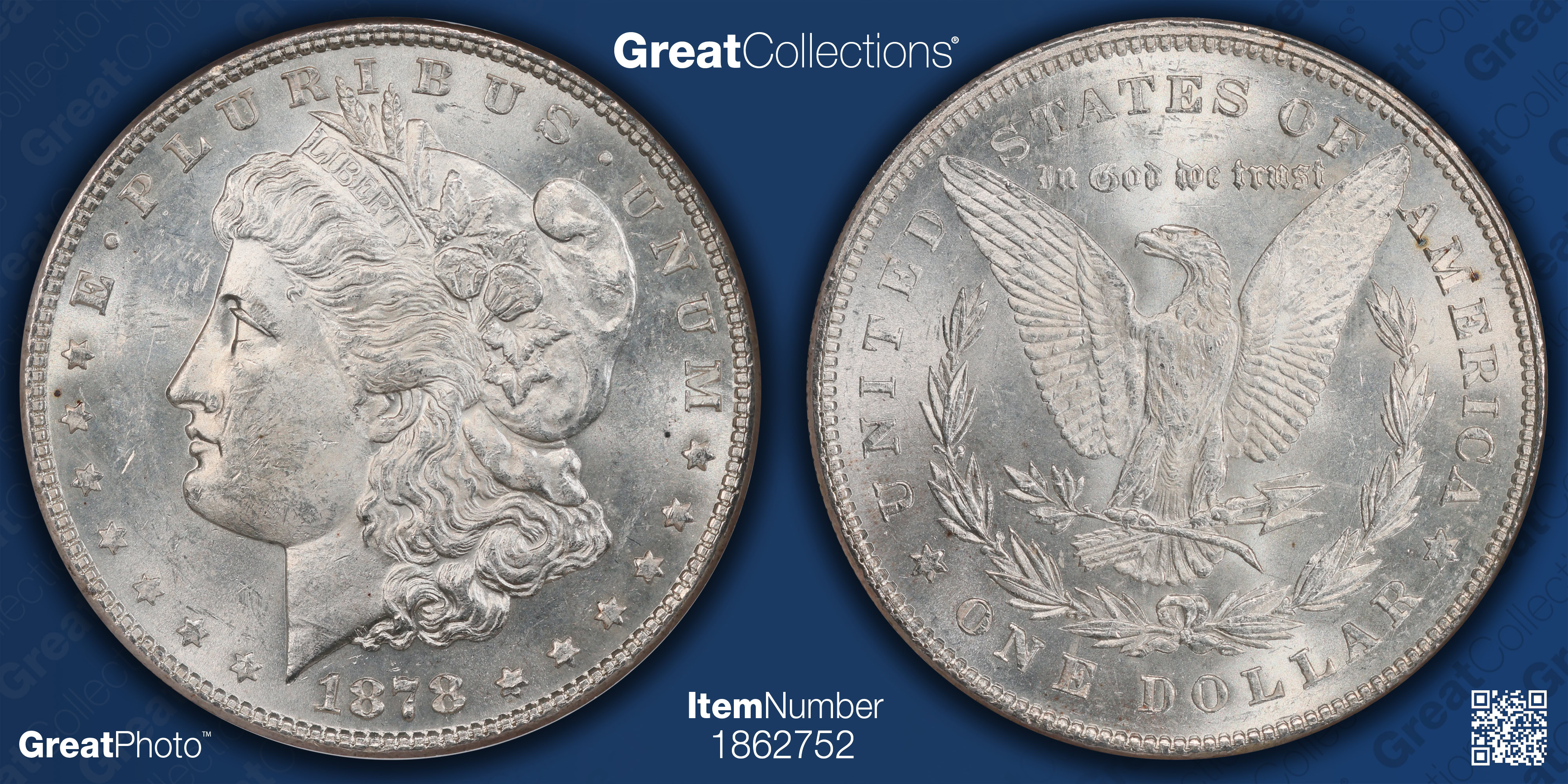 1878 7TF Morgan Silver Dollar B1-Reverse VAM-82 Disconnected Leaf NGC ...