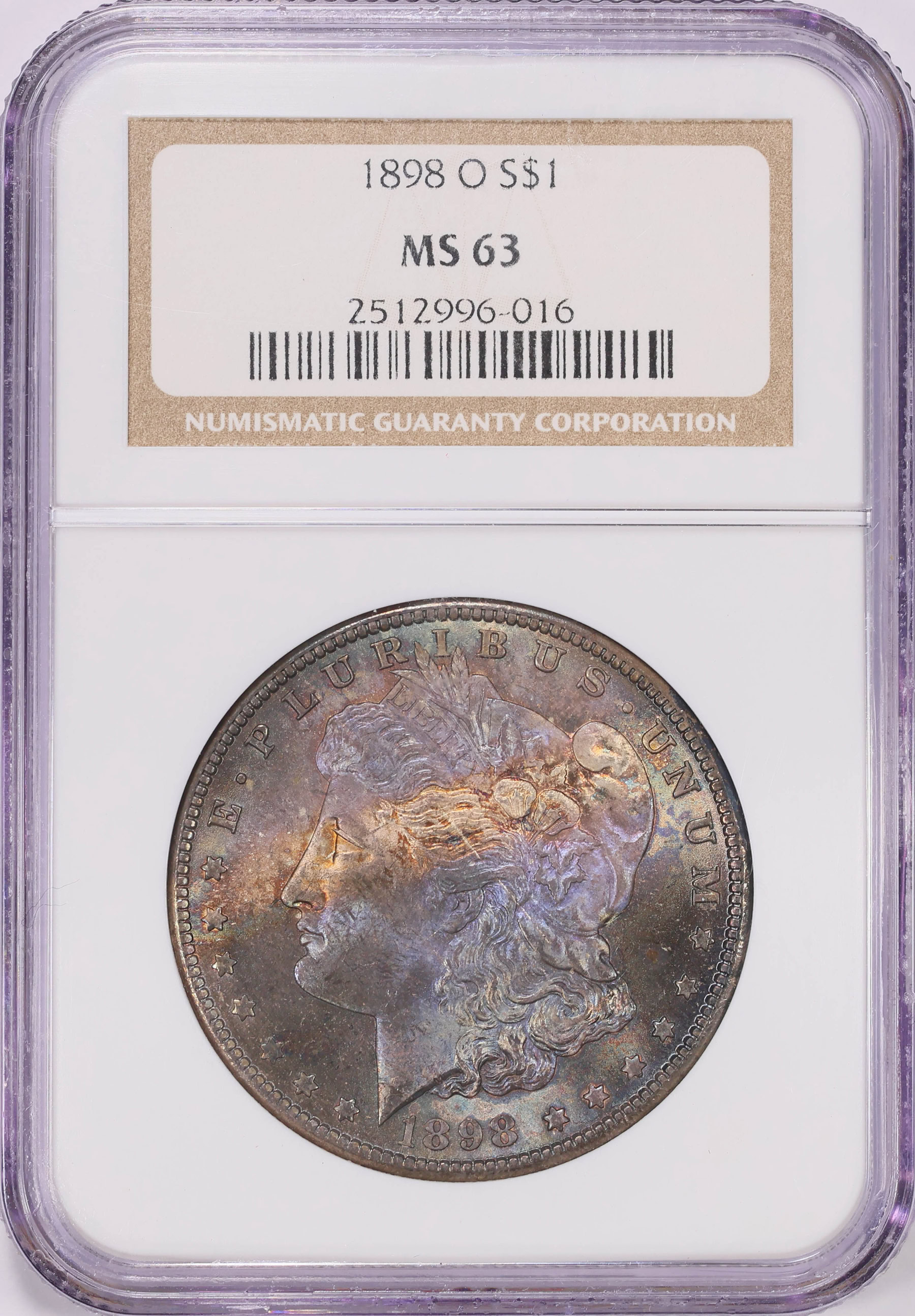 1898-O Morgan Silver Dollar NGC MS-63 (Toned) (Item 1862753) | GreatCollections Coin Auctions