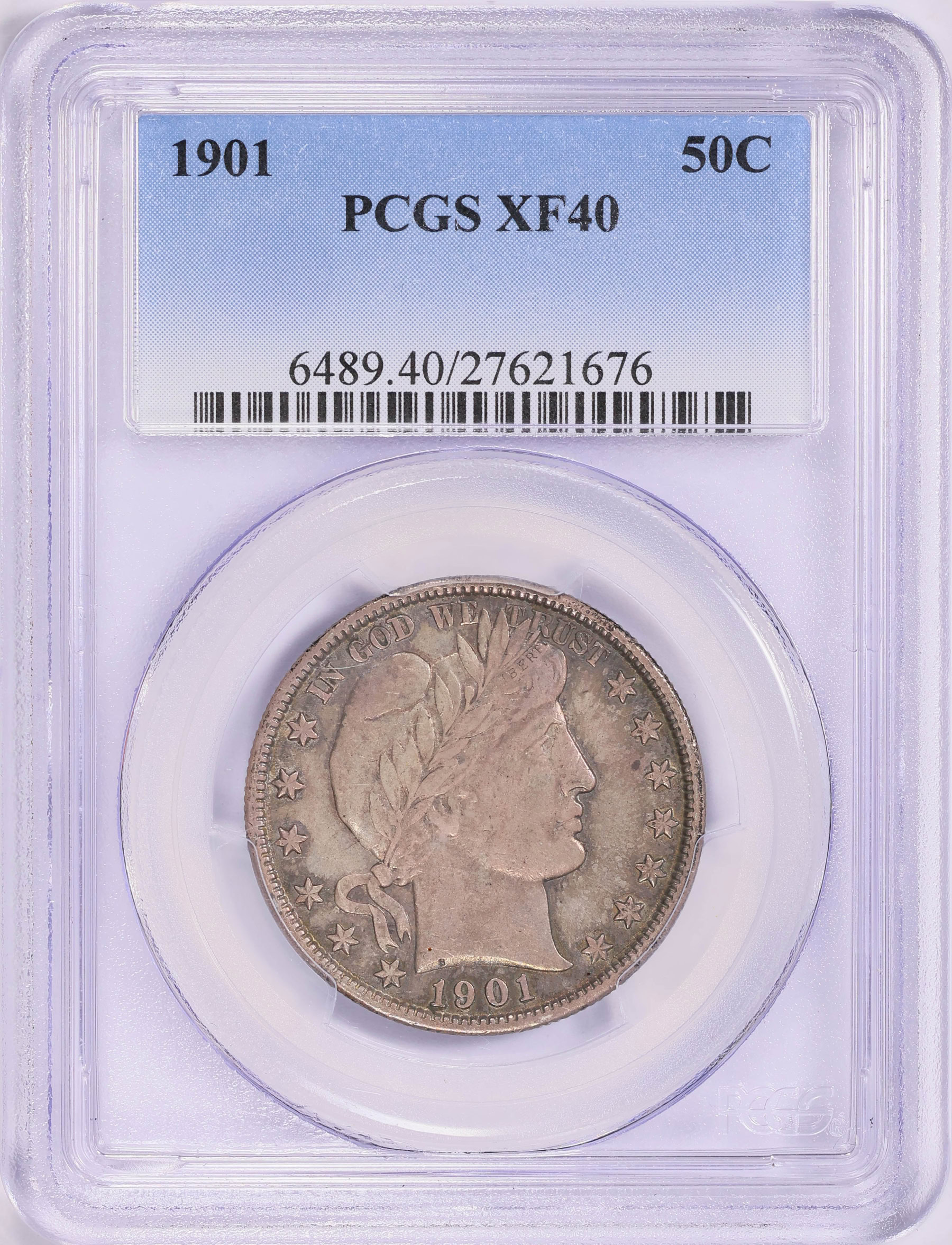1901 Barber Half Dollar PCGS XF-40 (Toned) (Item 1862773) | GreatCollections Coin Auctions