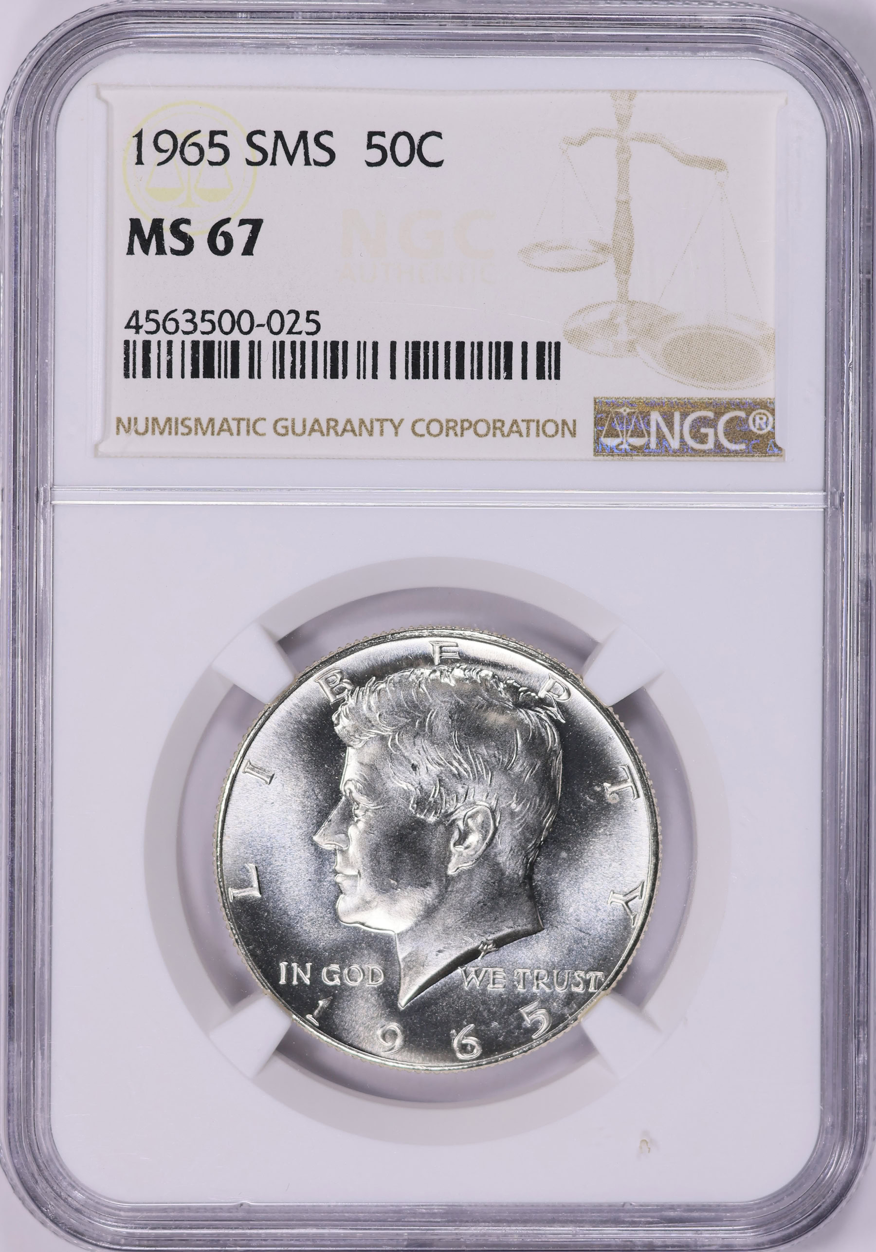 1965 Kennedy Half Dollar SMS NGC MS-67 (Item 1862804) | GreatCollections Coin Auctions