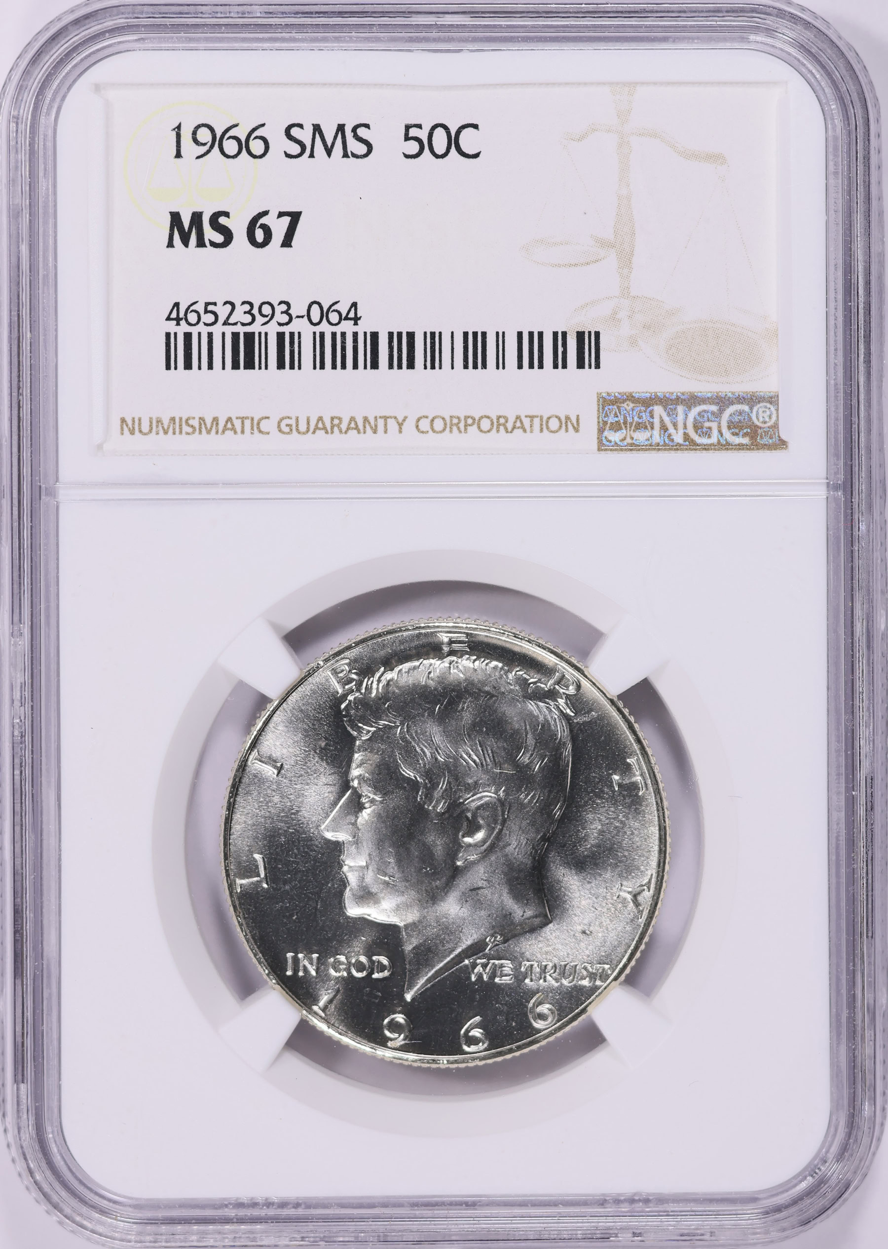 1966 Kennedy Half Dollar SMS NGC MS-67 (Item 1862805) | GreatCollections Coin Auctions