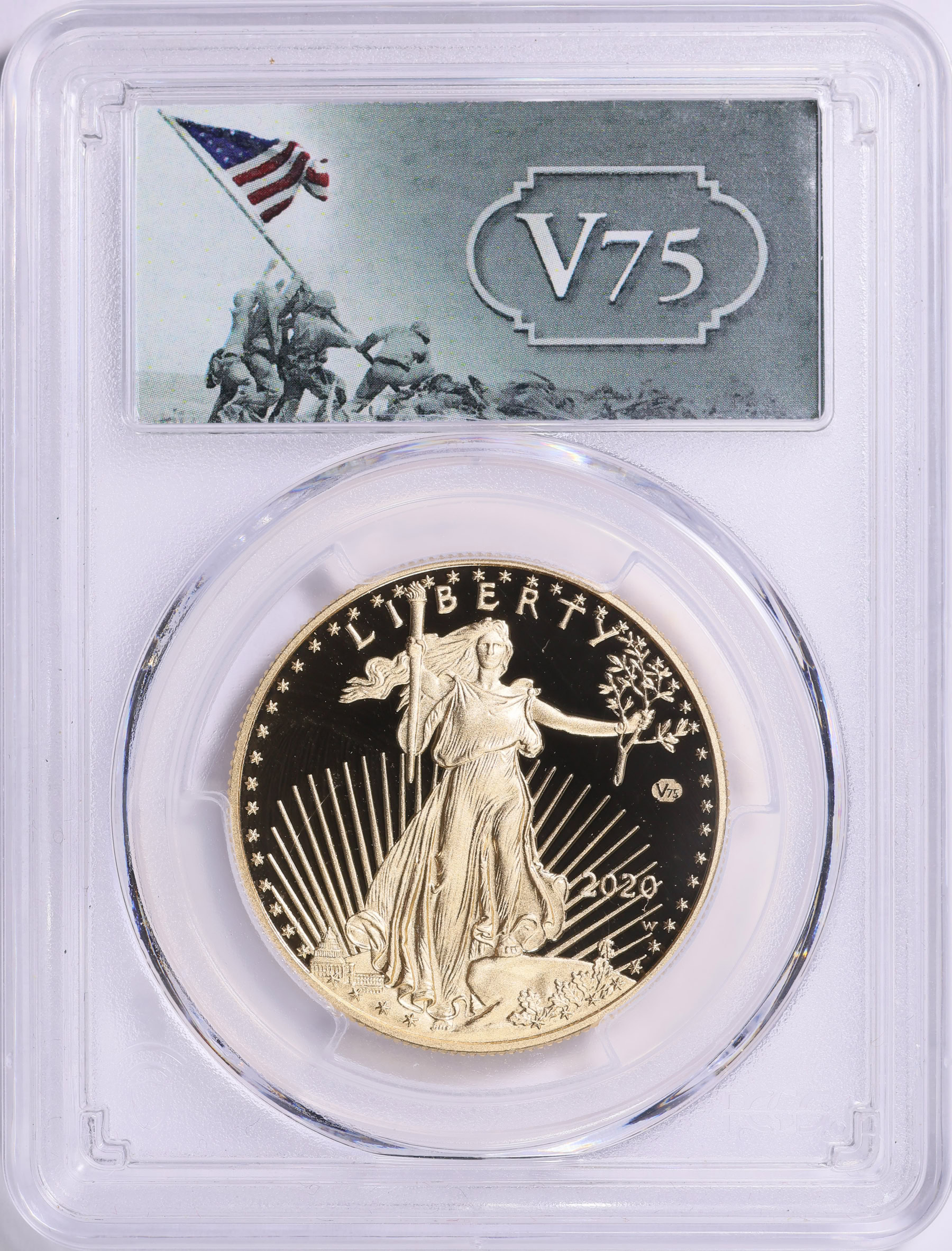 2020-W $50 One-Ounce Gold American Eagle V75 Privy 1 of 1945 Struck ...