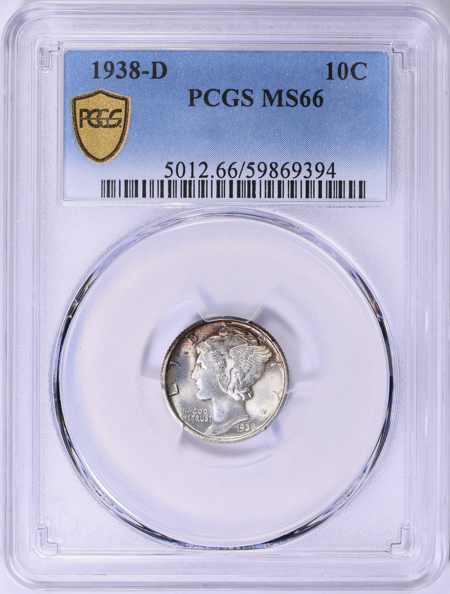 1938-D Mercury Dime PCGS MS-66 (Toned) (Item 1862848) | GreatCollections Coin Auctions