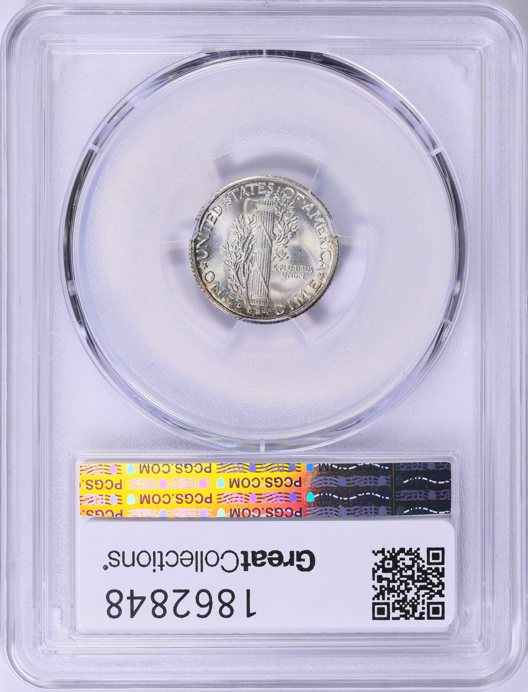 1938-D Mercury Dime PCGS MS-66 (Toned) (Item 1862848) | GreatCollections Coin Auctions