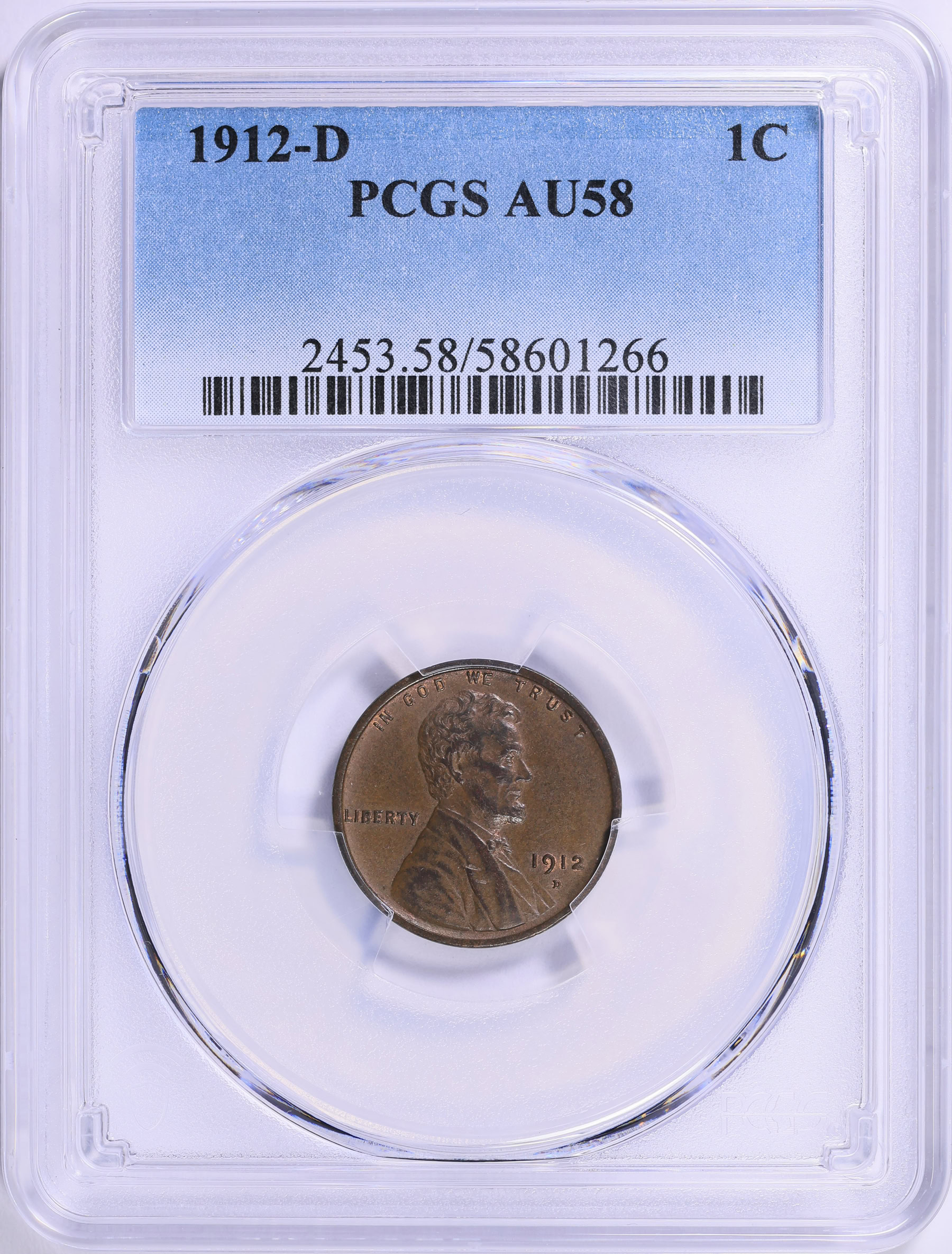 1912-D Lincoln Cent PCGS AU-58 BN (Item 1862852) | GreatCollections ...