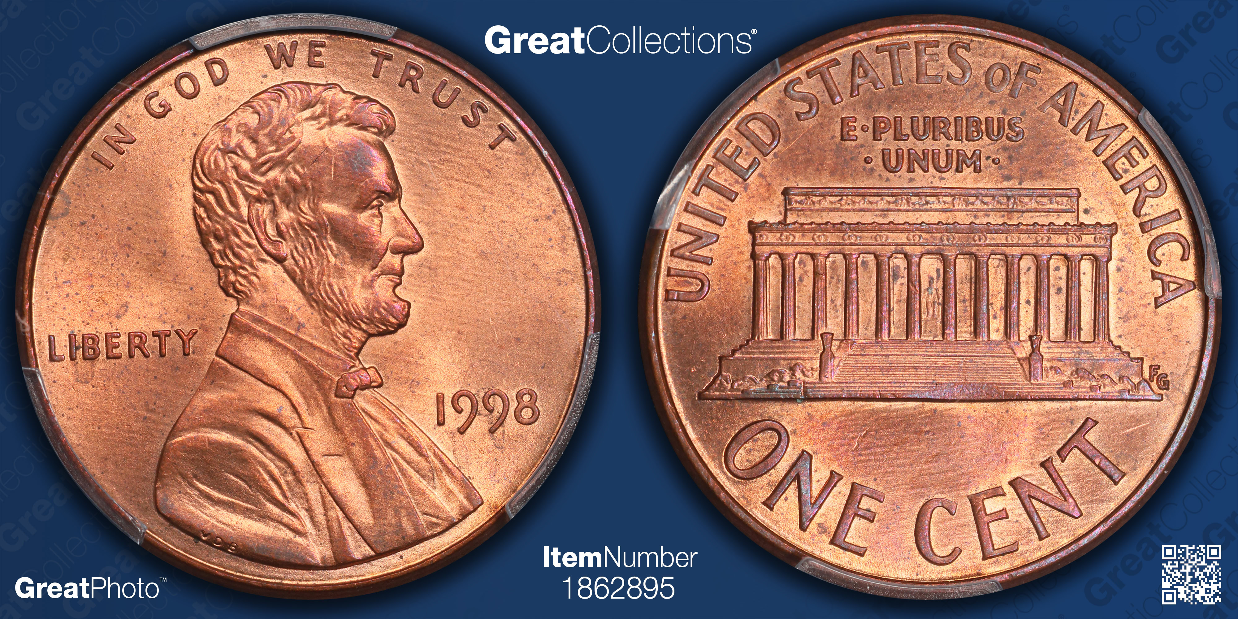 1998 Lincoln Cent Wide AM FS-901 PCGS MS-64 RD (Item 1862895 ...