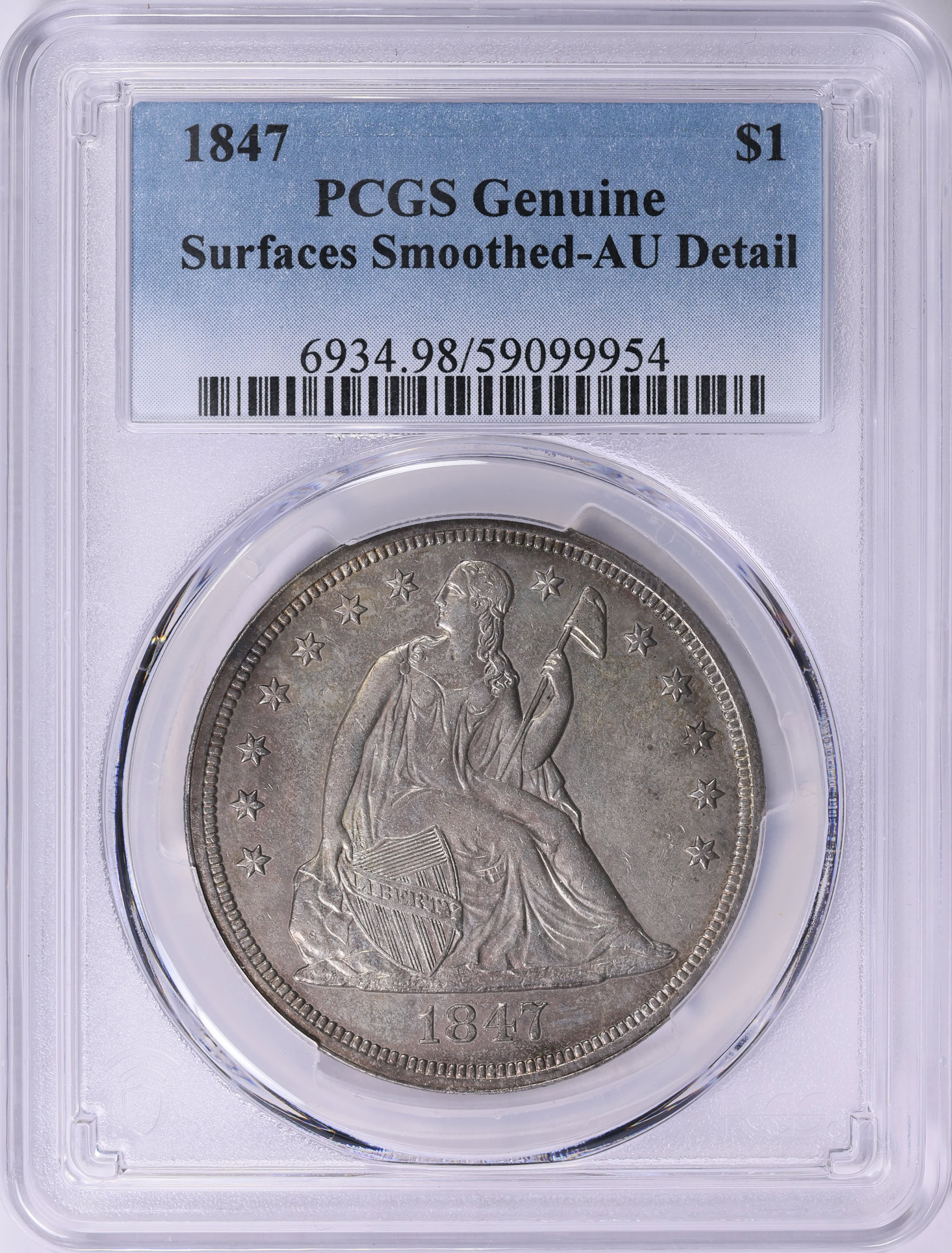 1847 Seated Liberty Silver Dollar PCGS Genuine AU Details (Item 1862916 ...