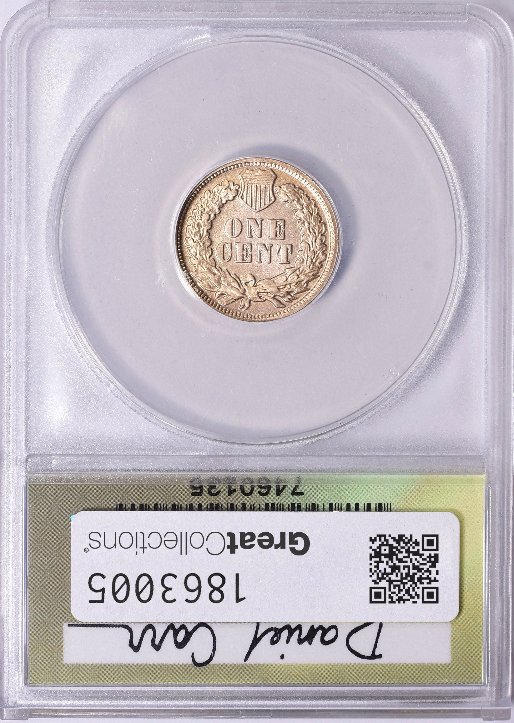 1857 Indian Head Cent Daniel Carr Token Overstruck on 1860-1864 Indian ...