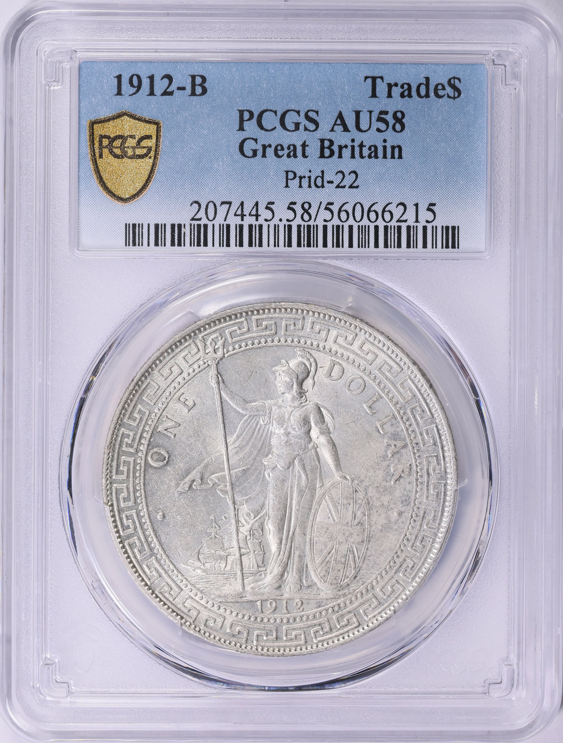 Great Britain 1912-B Silver Trade Dollar KM-T5 PCGS AU-58 (Item 1863136 ...