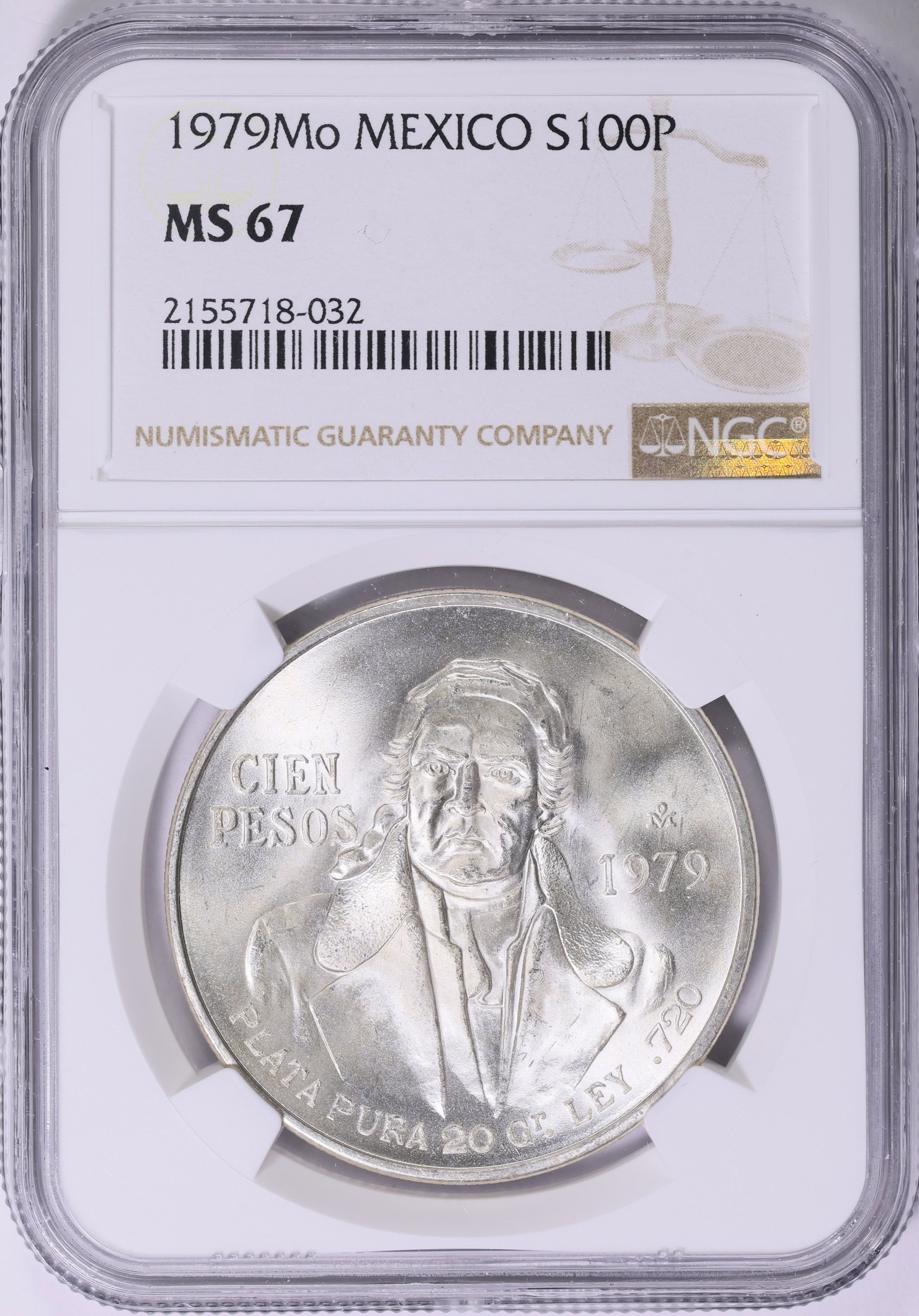 Mexico 1979-Mo Silver 100 Pesos KM-483.2 NGC MS-67 (Item 1863185) | GreatCollections Coin Auctions