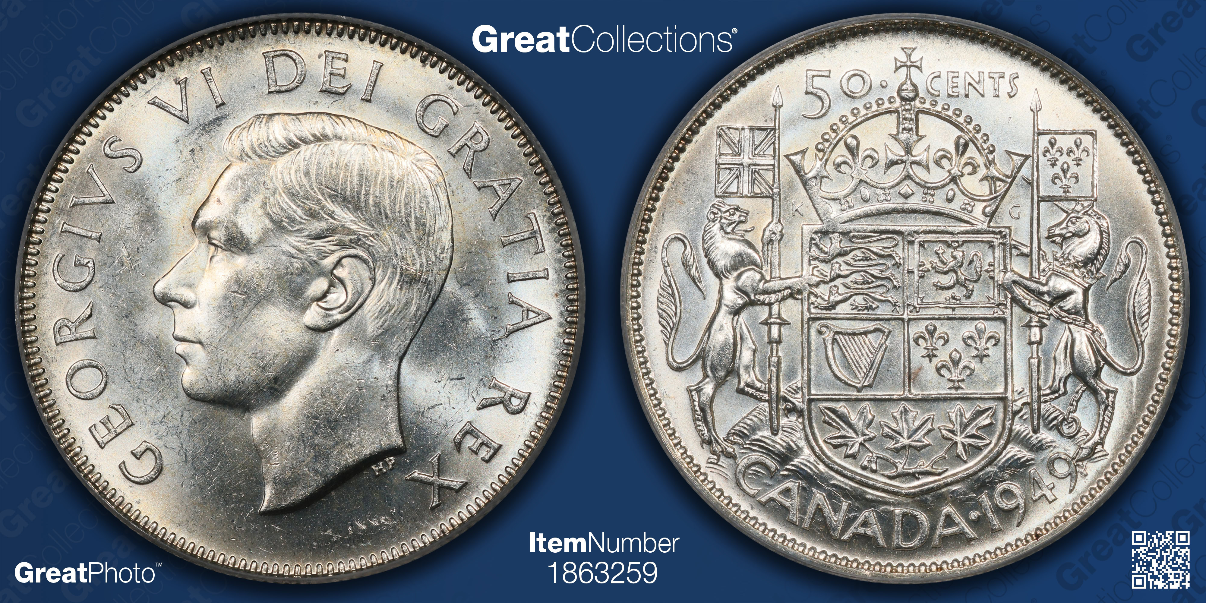 Canada 1949 Silver 50 Cents KM-45 PCGS MS-64 (Item 1863259 ...