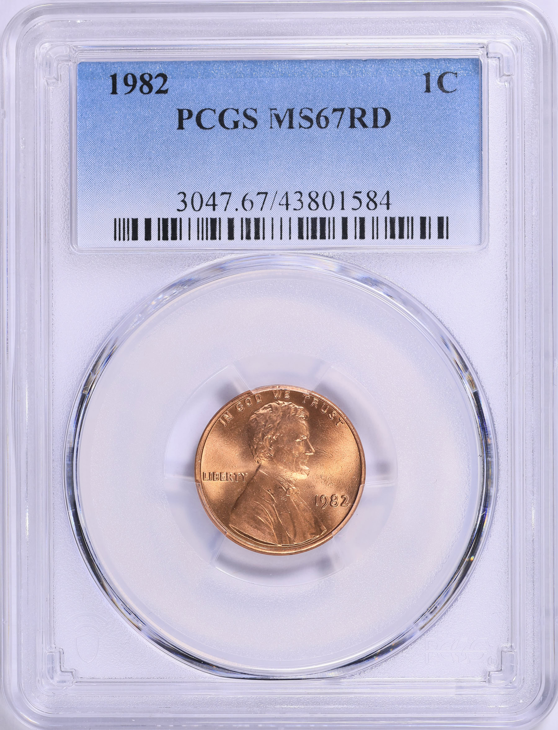 1982 Lincoln Cent PCGS MS-67 RD (Item 1863380) | GreatCollections Coin Auctions