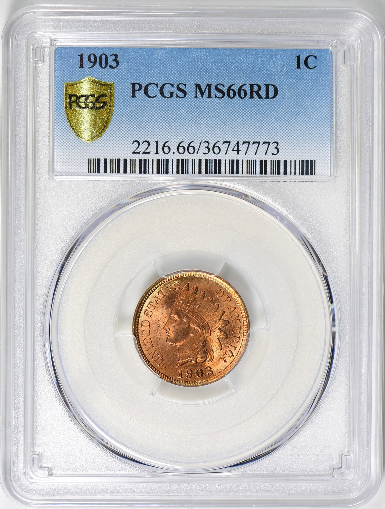 1903 Indian Cent PCGS MS-66 RD (Item 1863405) | GreatCollections Coin Auctions