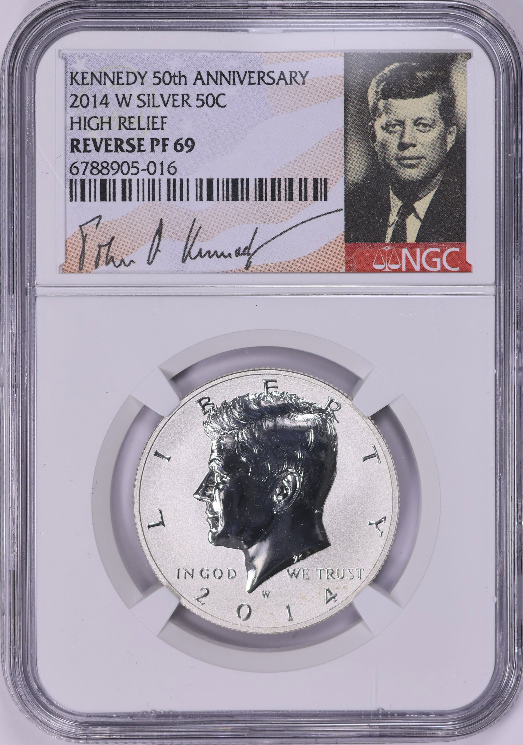 2014-W Kennedy Half Dollar Silver Reverse Proof 50th Anniversary NGC ...