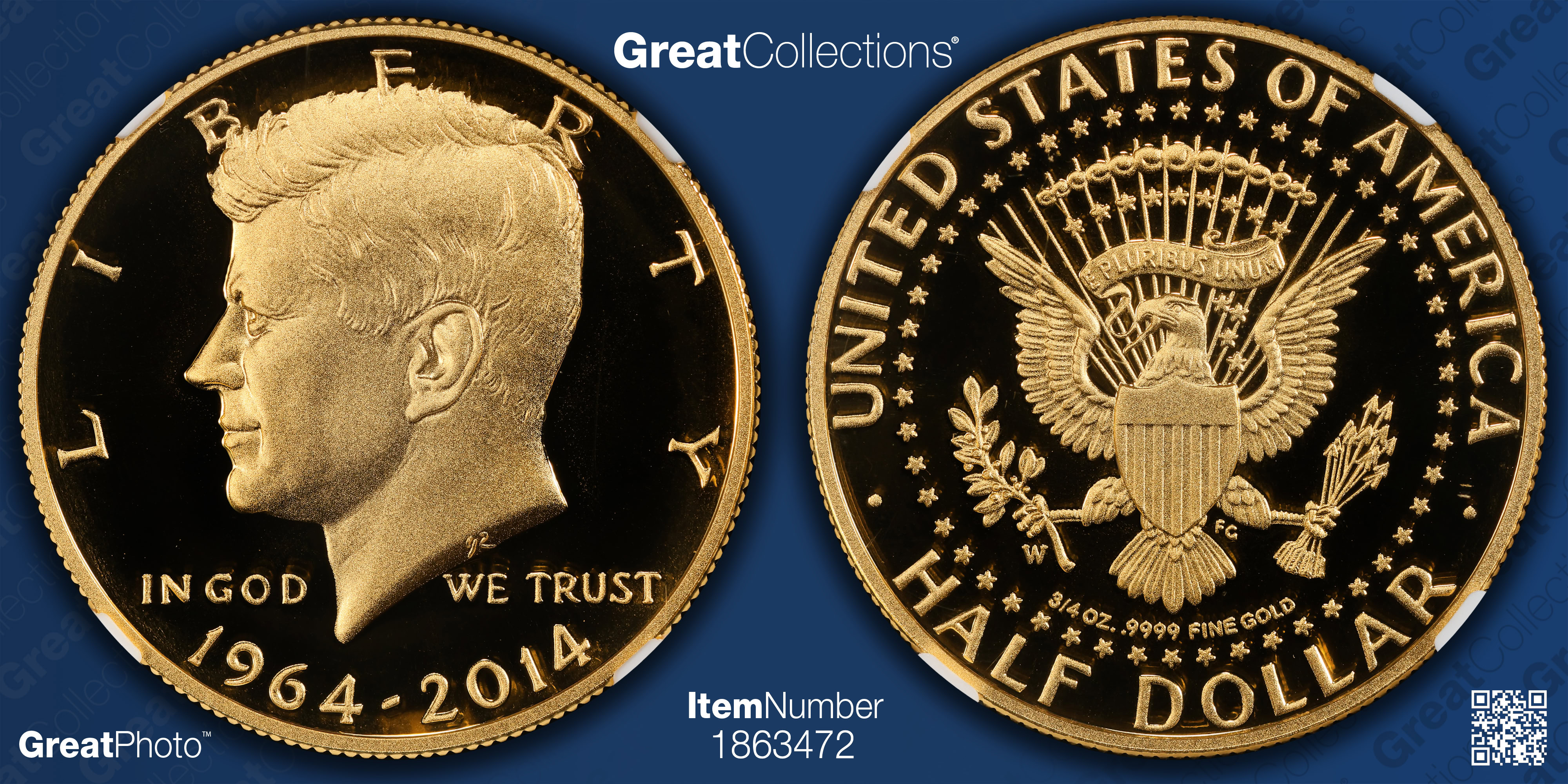 2014-W John F. Kennedy Gold Half Dollar 50th Anniversary Early Releases ...