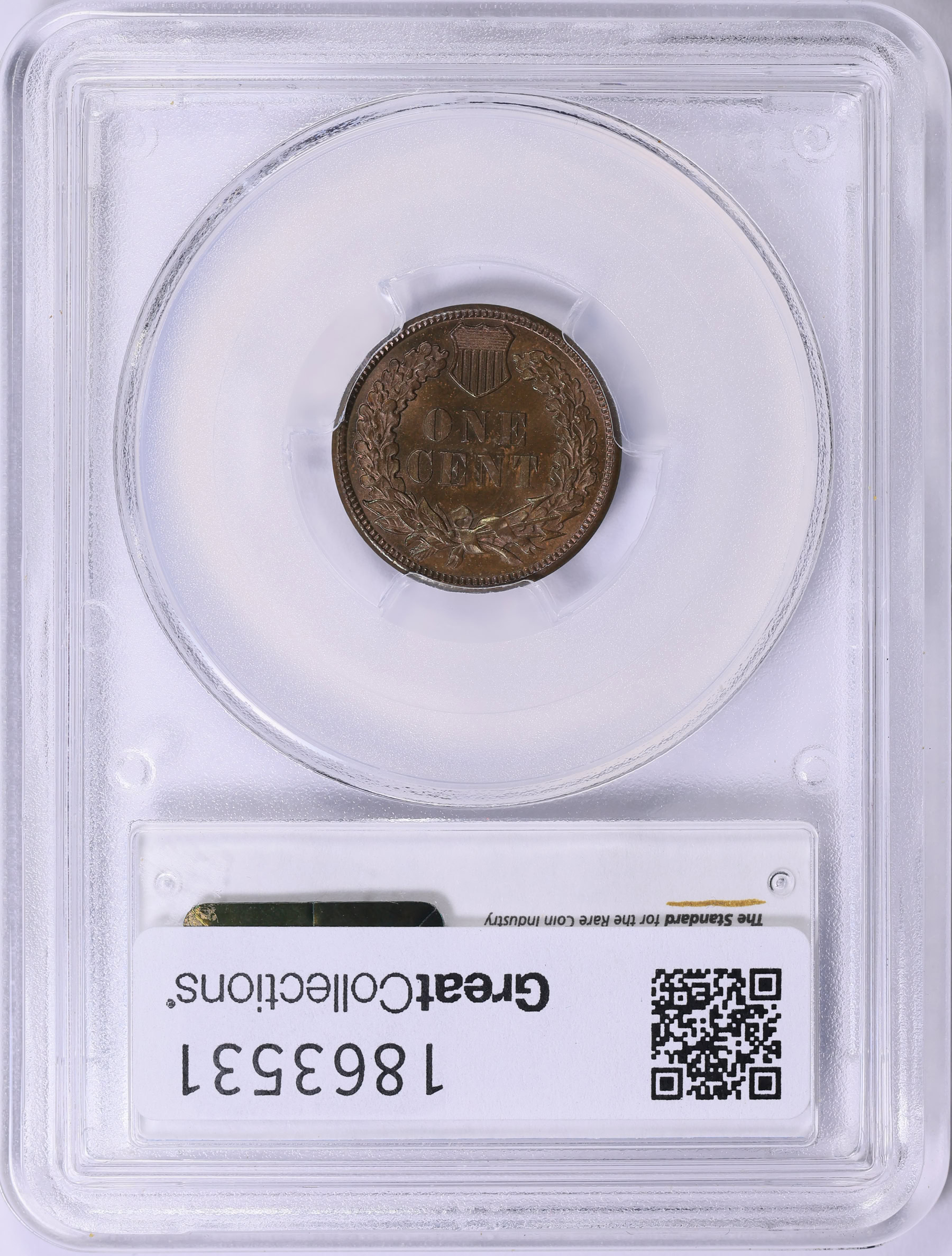 1886 Indian Cent Variety 1 PCGS Proof-65 BN (Toned) (Item 1863531) | GreatCollections Coin Auctions