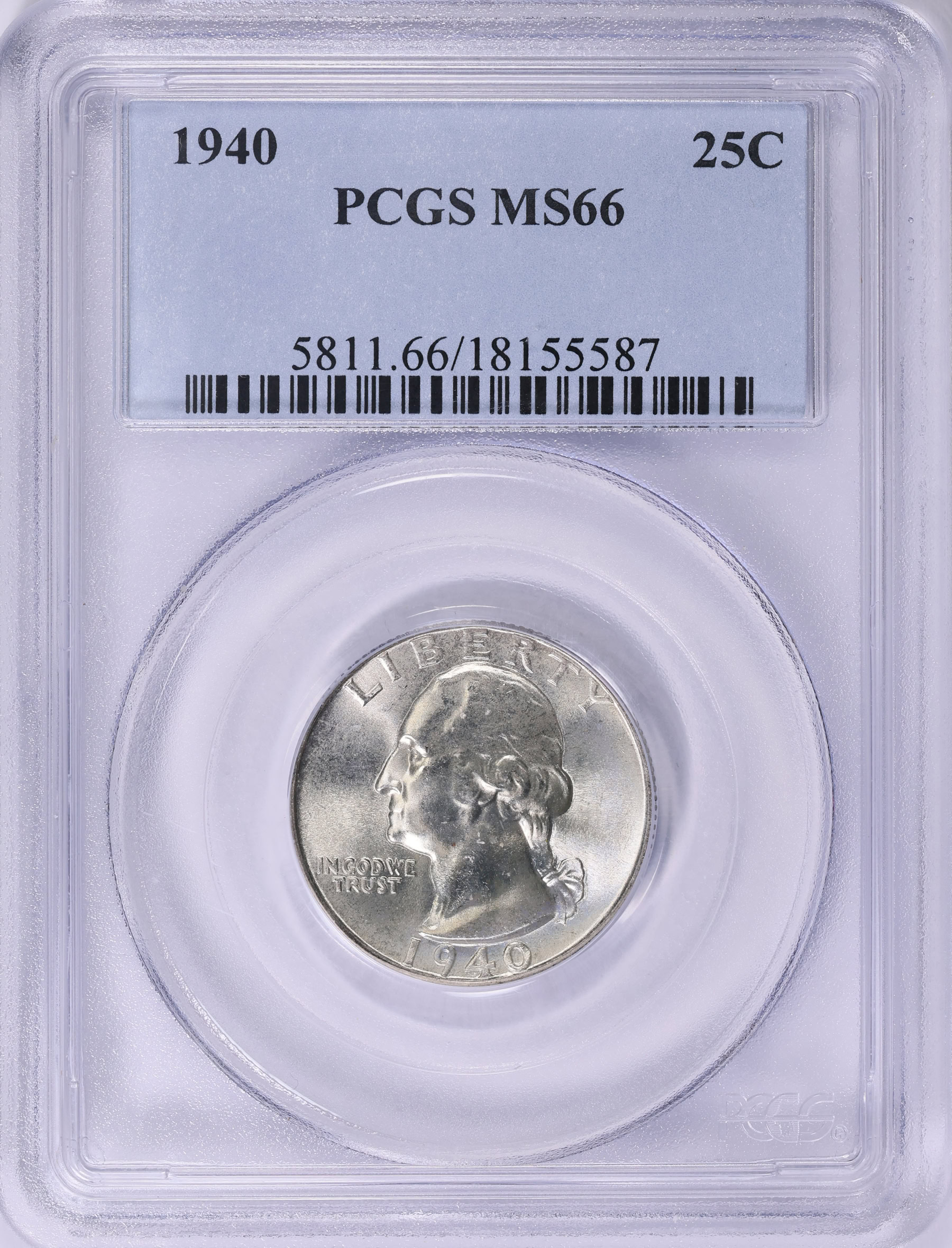 1940 Washington Quarter PCGS MS-66 (Item 1863534) | GreatCollections Coin Auctions