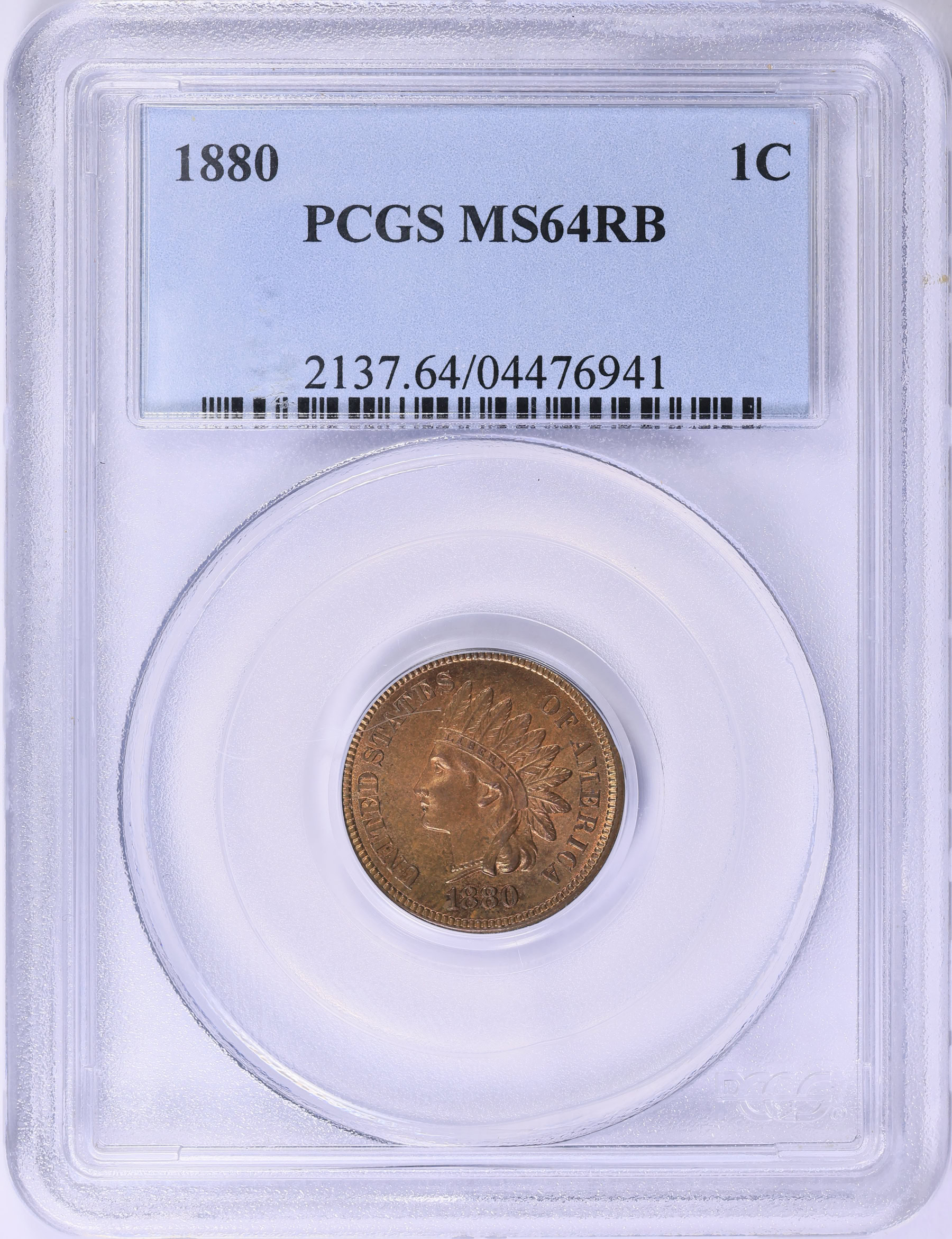 1880 Indian Cent PCGS MS-64 RB (Item 1863545) | GreatCollections Coin Auctions