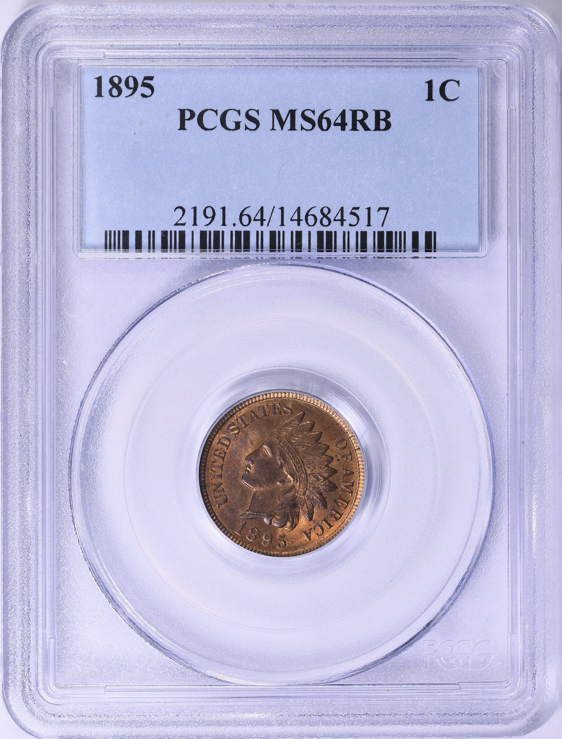 1895 Indian Cent PCGS MS-64 RB (Item 1863571) | GreatCollections Coin Auctions