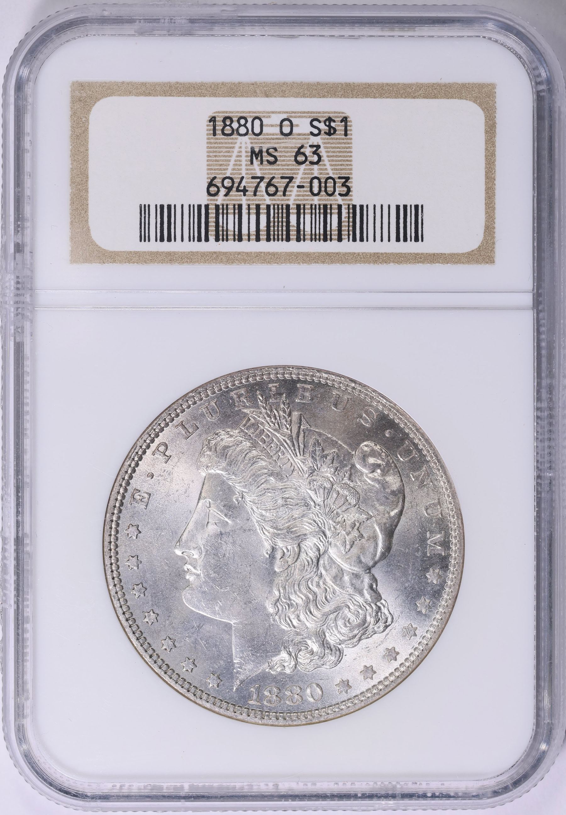 1880-O Morgan Silver Dollar NGC MS-63 (Item 1863585) | GreatCollections ...