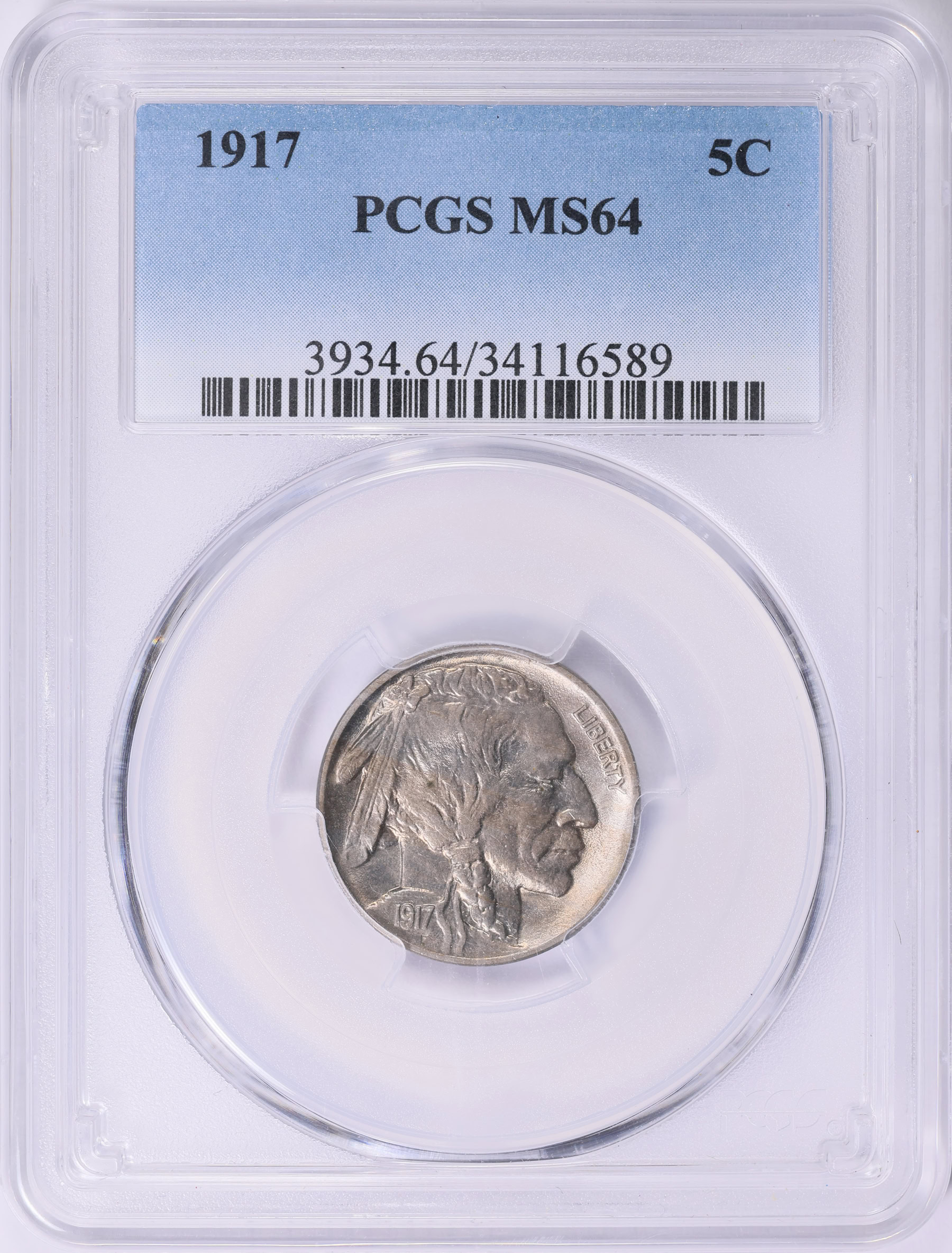 1917 Buffalo Nickel PCGS MS-64 (Item 1863643) | GreatCollections Coin ...