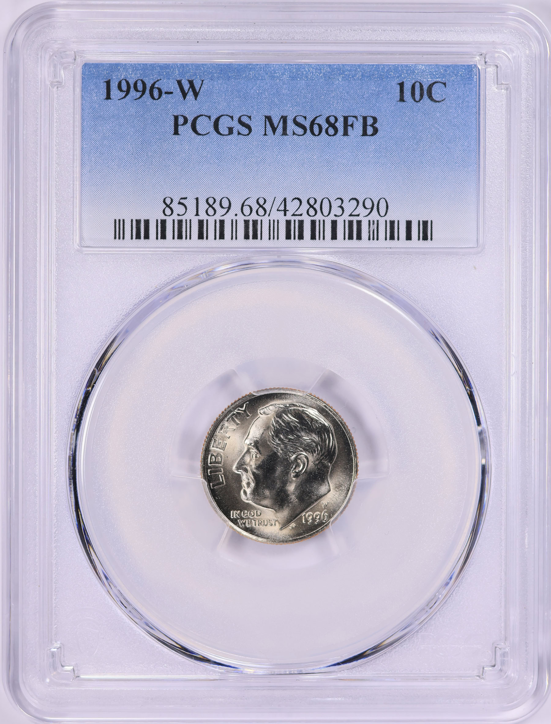 1996-W Roosevelt Dime PCGS MS-68 FB (Item 1863648) | GreatCollections Coin Auctions