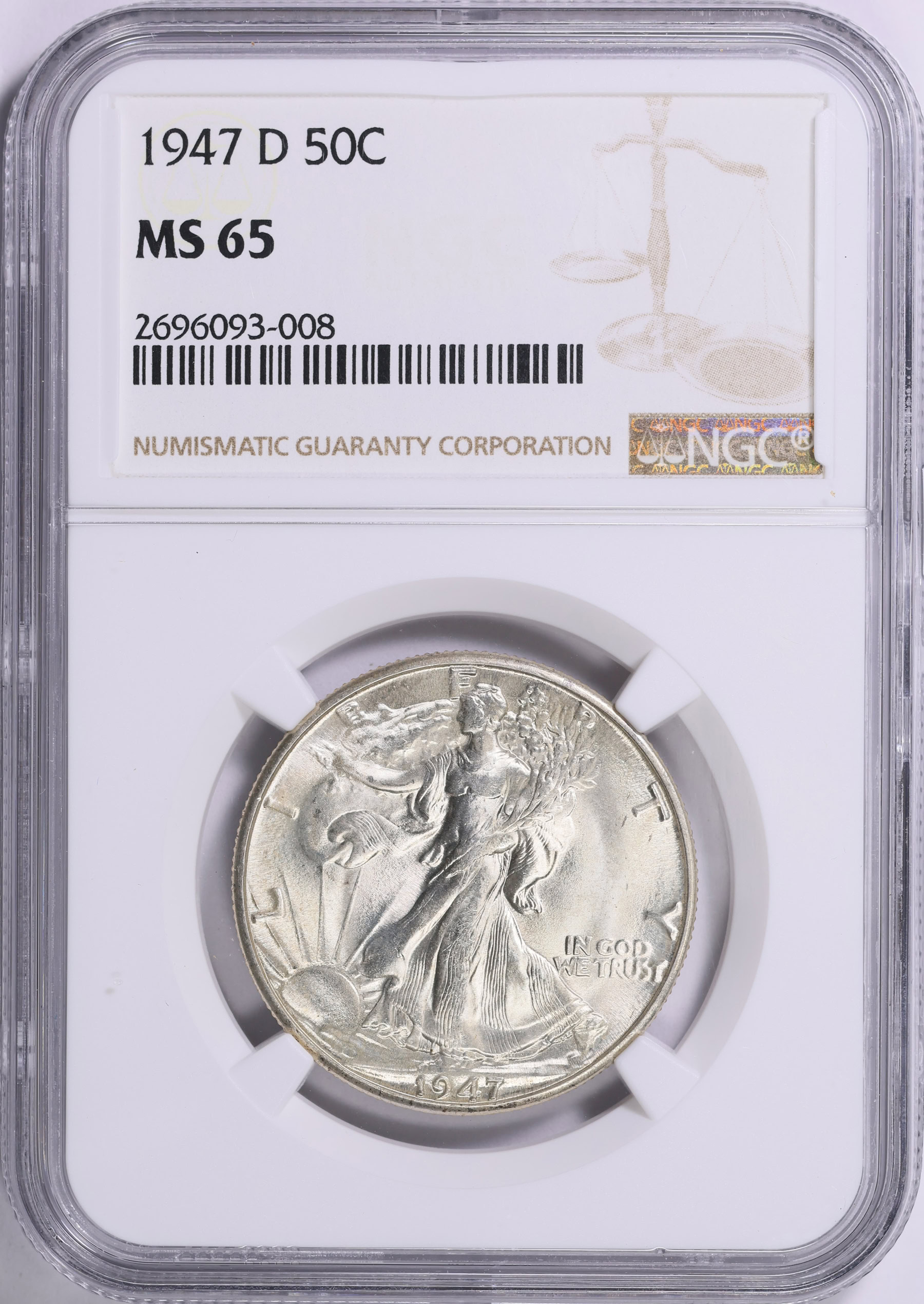 1947-D Walking Liberty Half Dollar NGC MS-65 (Item 1863666) | GreatCollections Coin Auctions