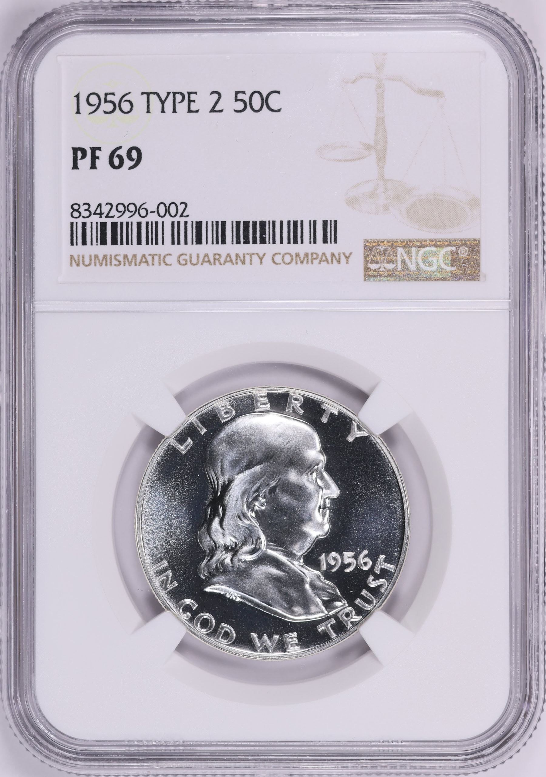 1956 Franklin Half Dollar Type 2 NGC Proof-69 (Item 1863699) | GreatCollections Coin Auctions