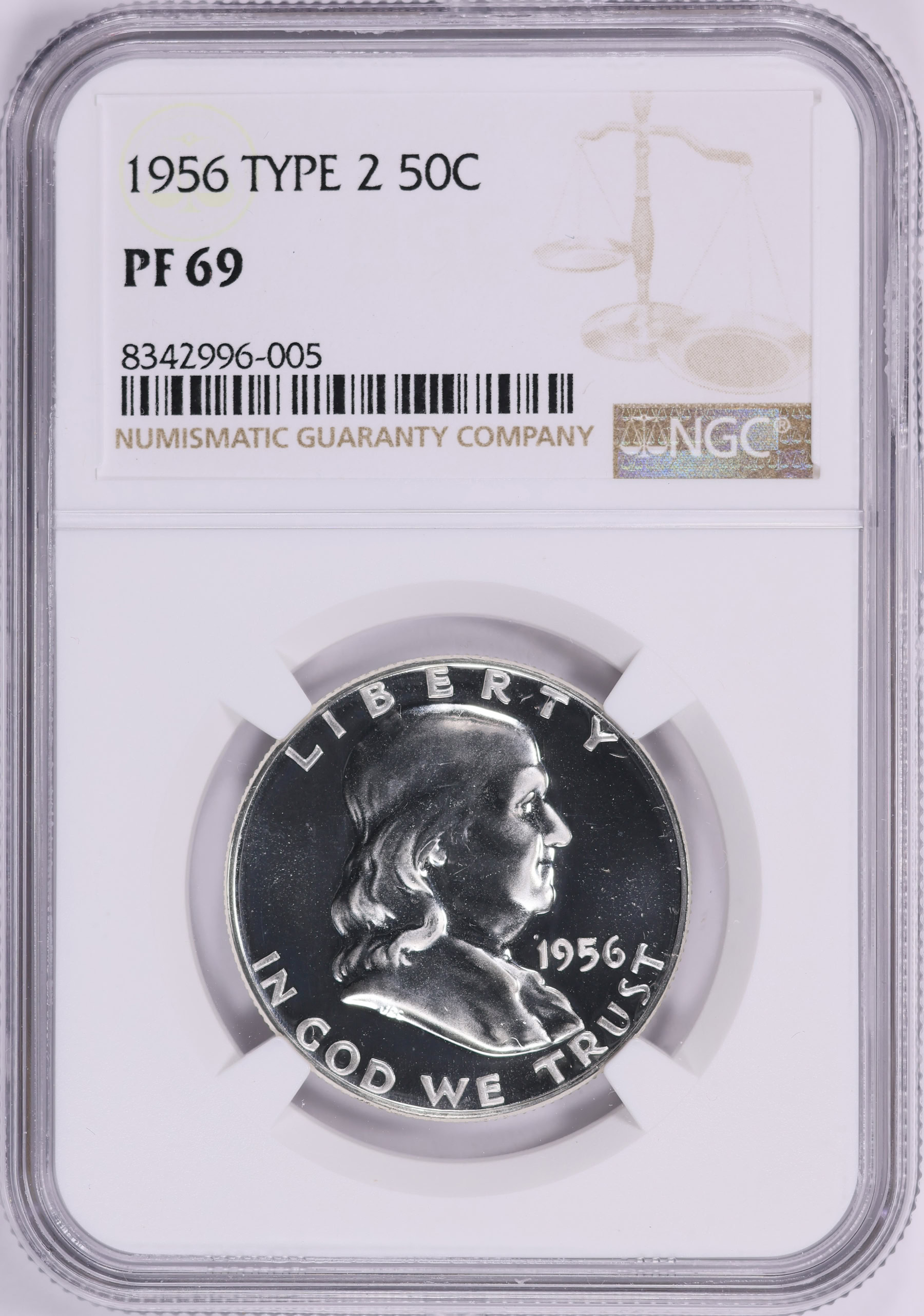 1956 Franklin Half Dollar Type 2 NGC Proof-69 (Item 1863701) | GreatCollections Coin Auctions