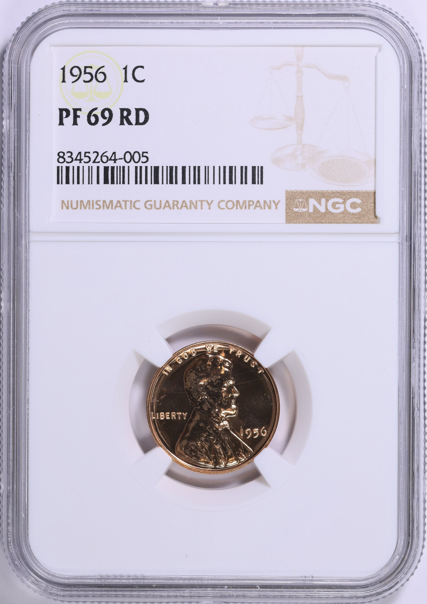 1956 Lincoln Cent NGC Proof-69 RD (Item 1863737) | GreatCollections ...