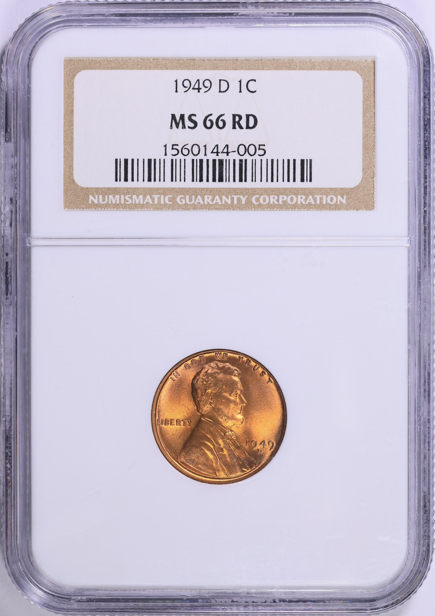 1949-D Lincoln Cent NGC MS-66 RD (Item 1863809) | GreatCollections Coin Auctions