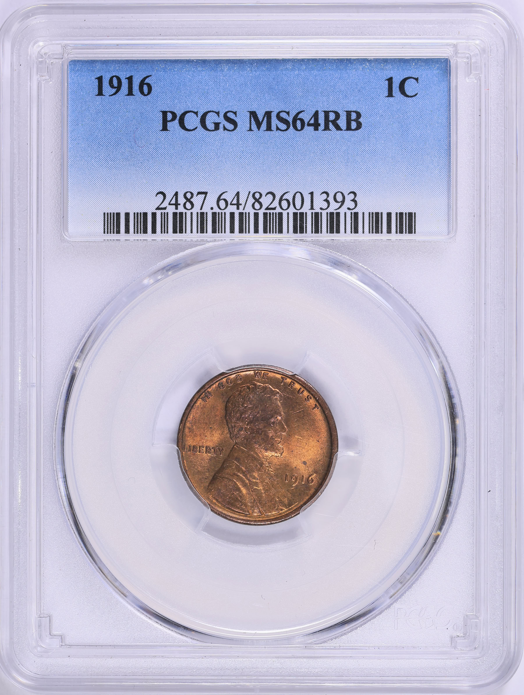 1916 Lincoln Cent PCGS MS-64 RB (Item 1863838) | GreatCollections Coin Auctions