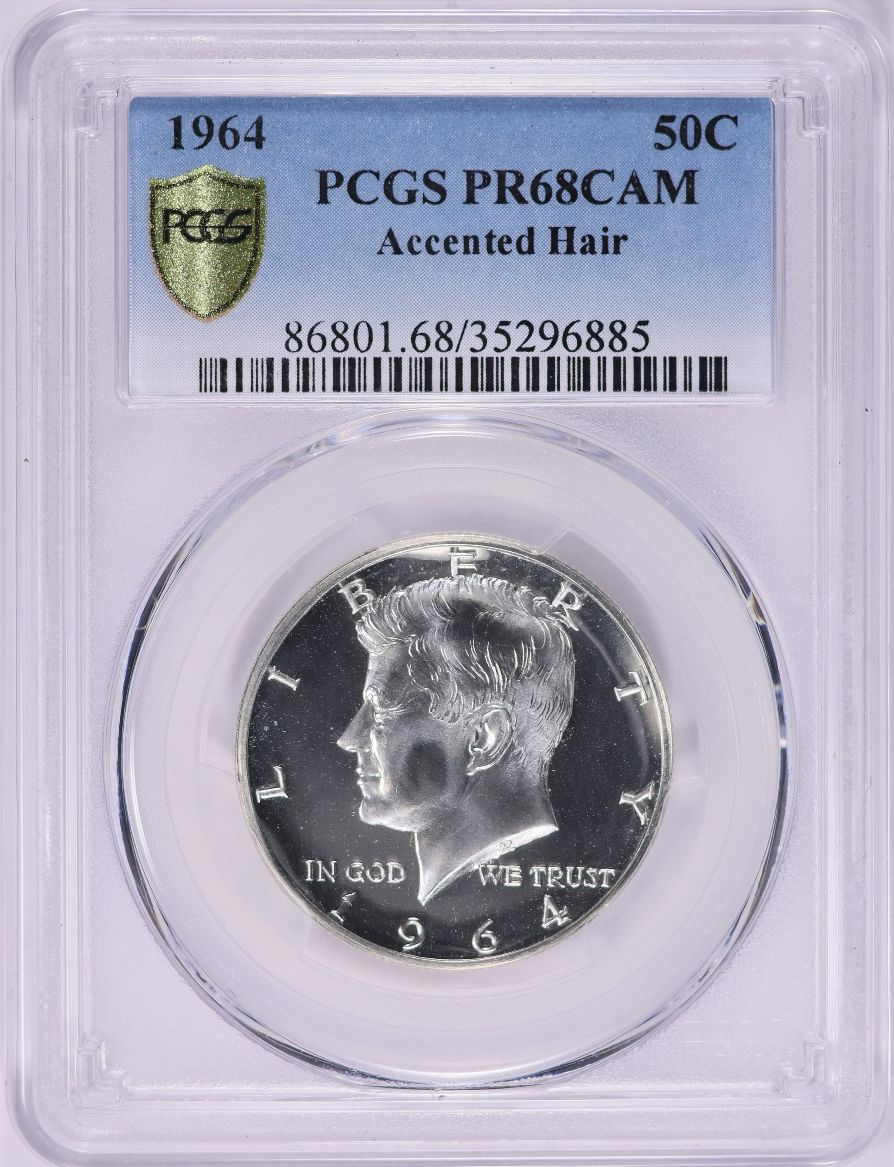 1964 Kennedy Half Dollar Accented Hair PCGS Proof-68 CAMEO (Item ...
