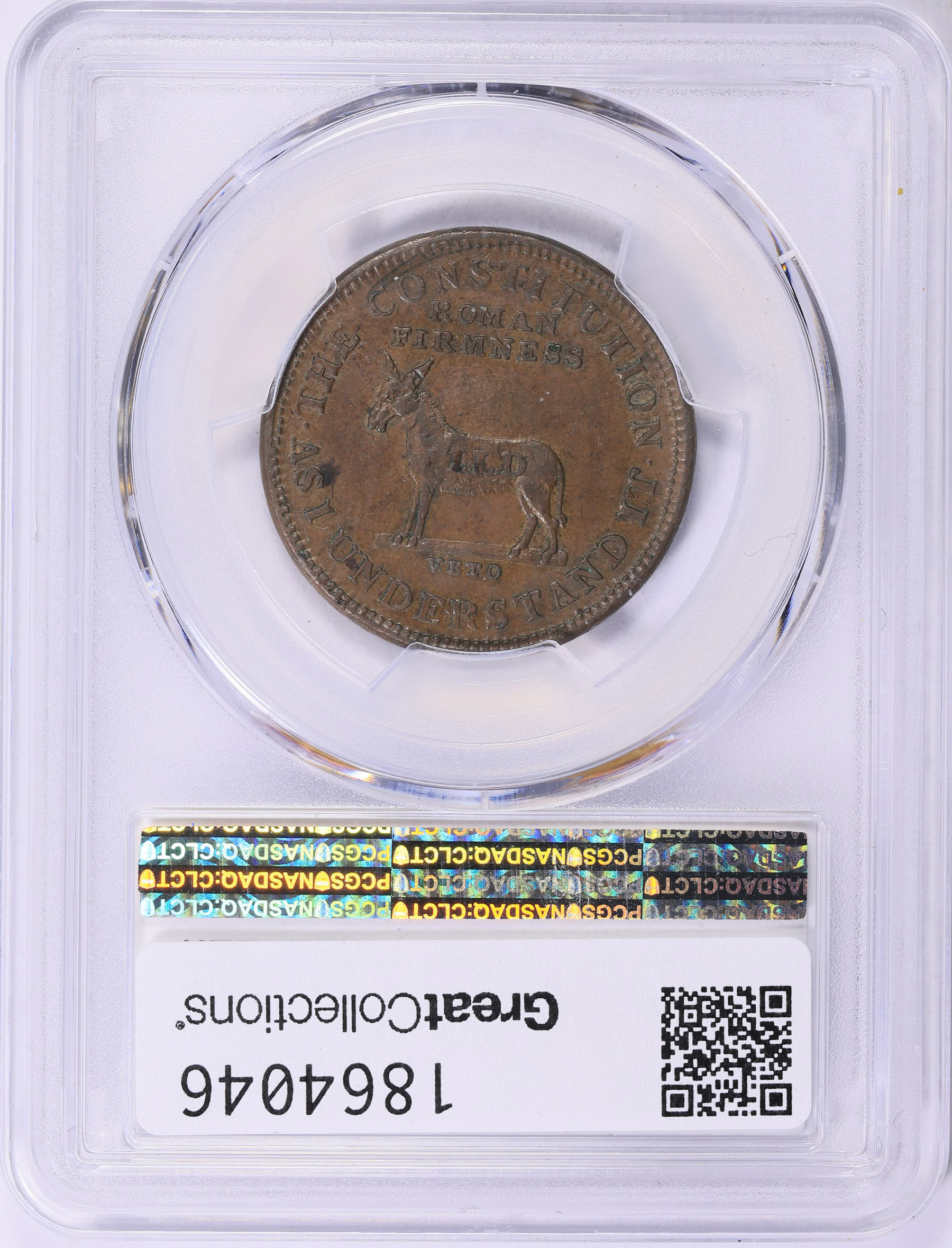 1833 Hard Times Token Copper I Take The Responsibility HT-70 PCGS AU-58 ...