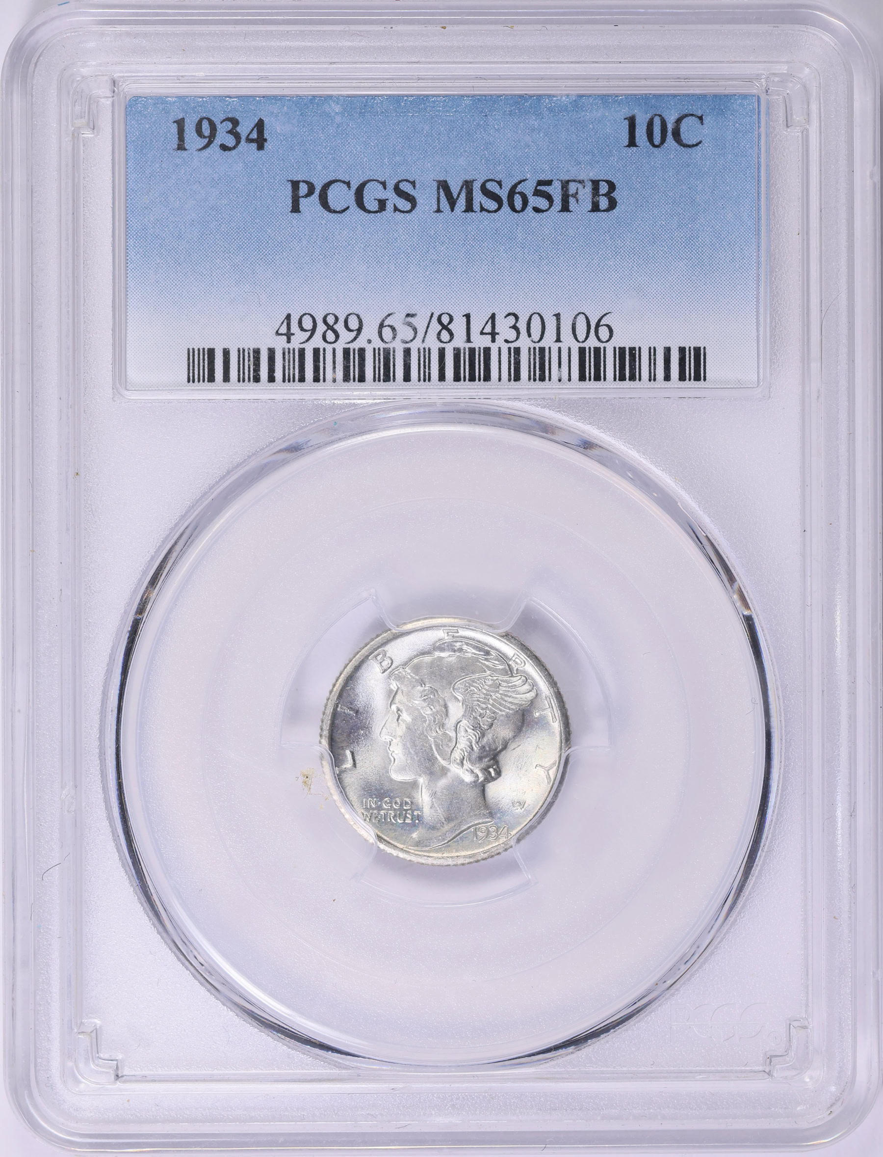 1934 Mercury Dime PCGS MS-65 FB (Item 1864125) | GreatCollections Coin Auctions