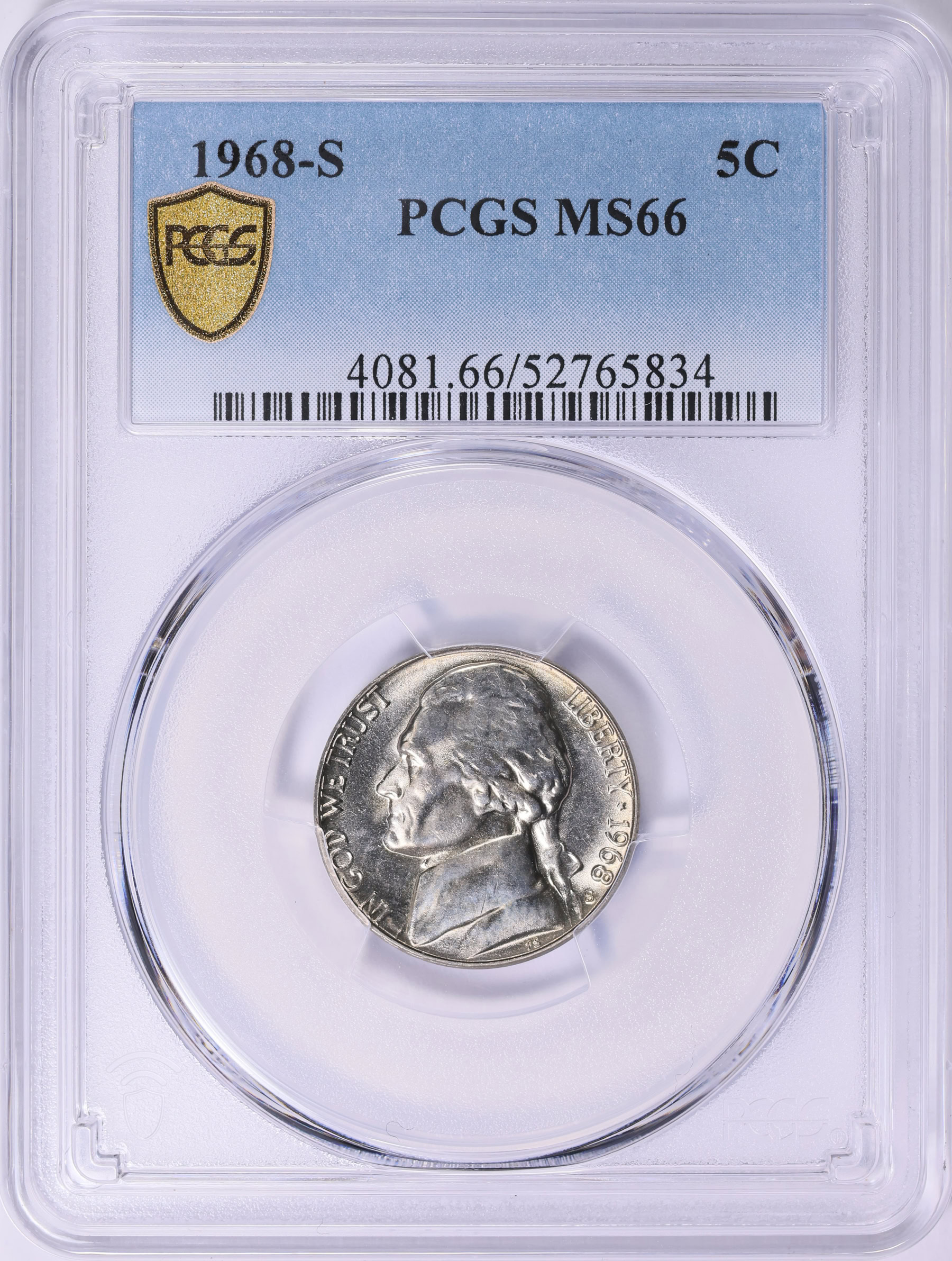 1968-S Jefferson Nickel PCGS MS-66 (Item 1864155) | GreatCollections ...
