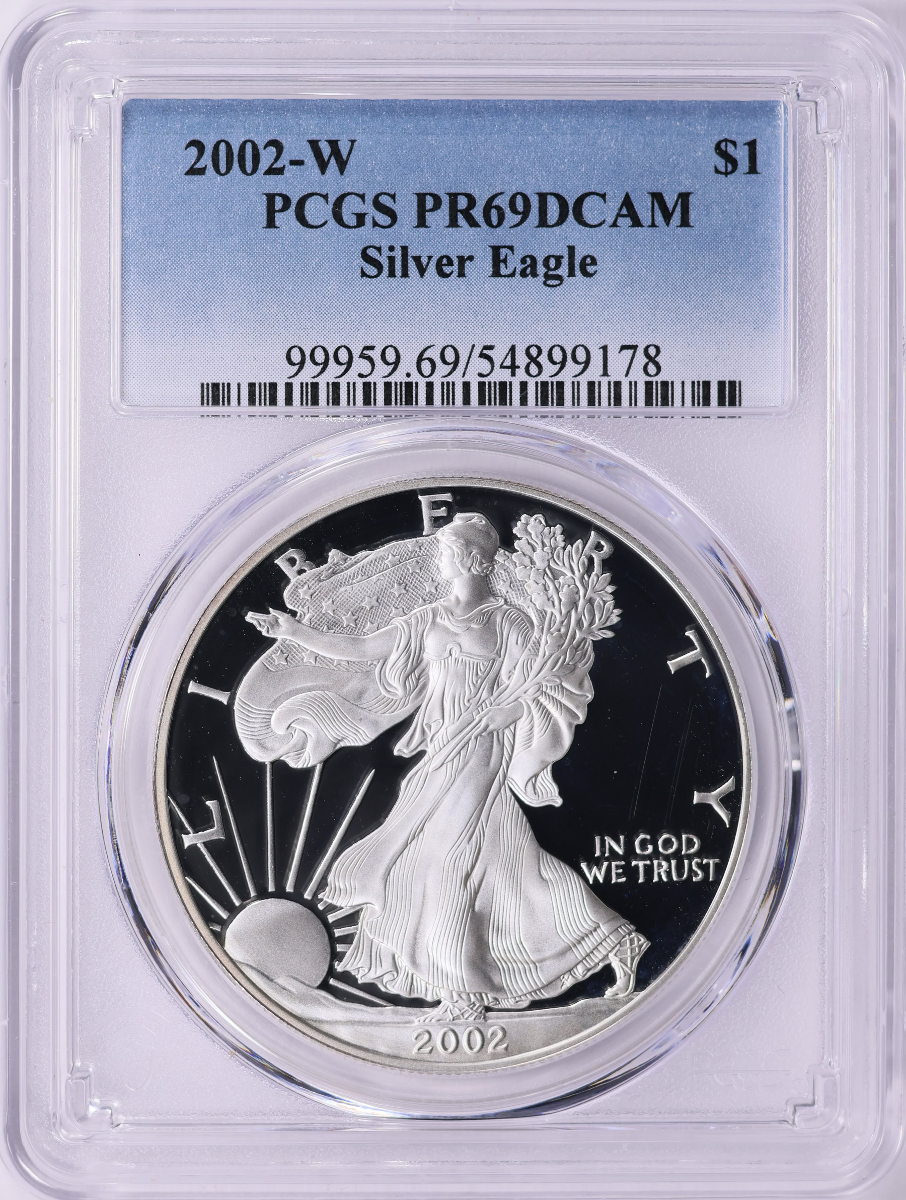 2002-W $1 Silver Eagle PCGS Proof-69 DCAM (Item 1864168 ...